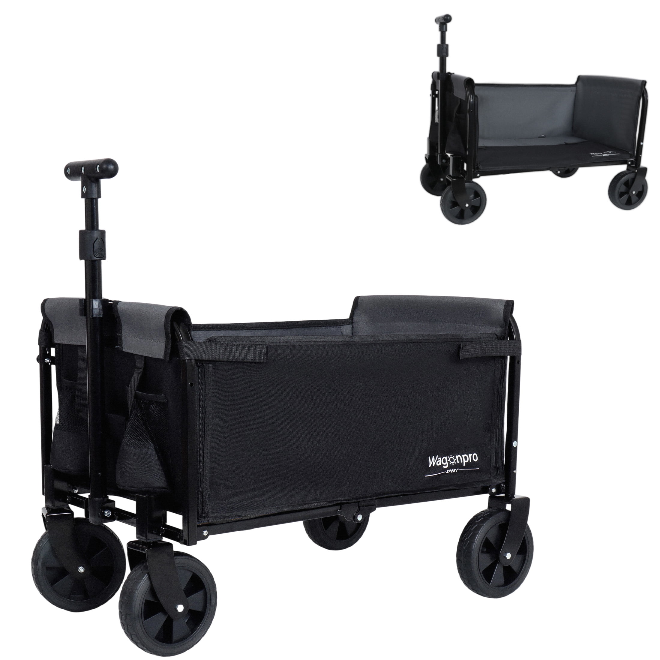 GDF Studio All-in-One Convertible Folding Wagon Cart, Bench Seat & Dog ...