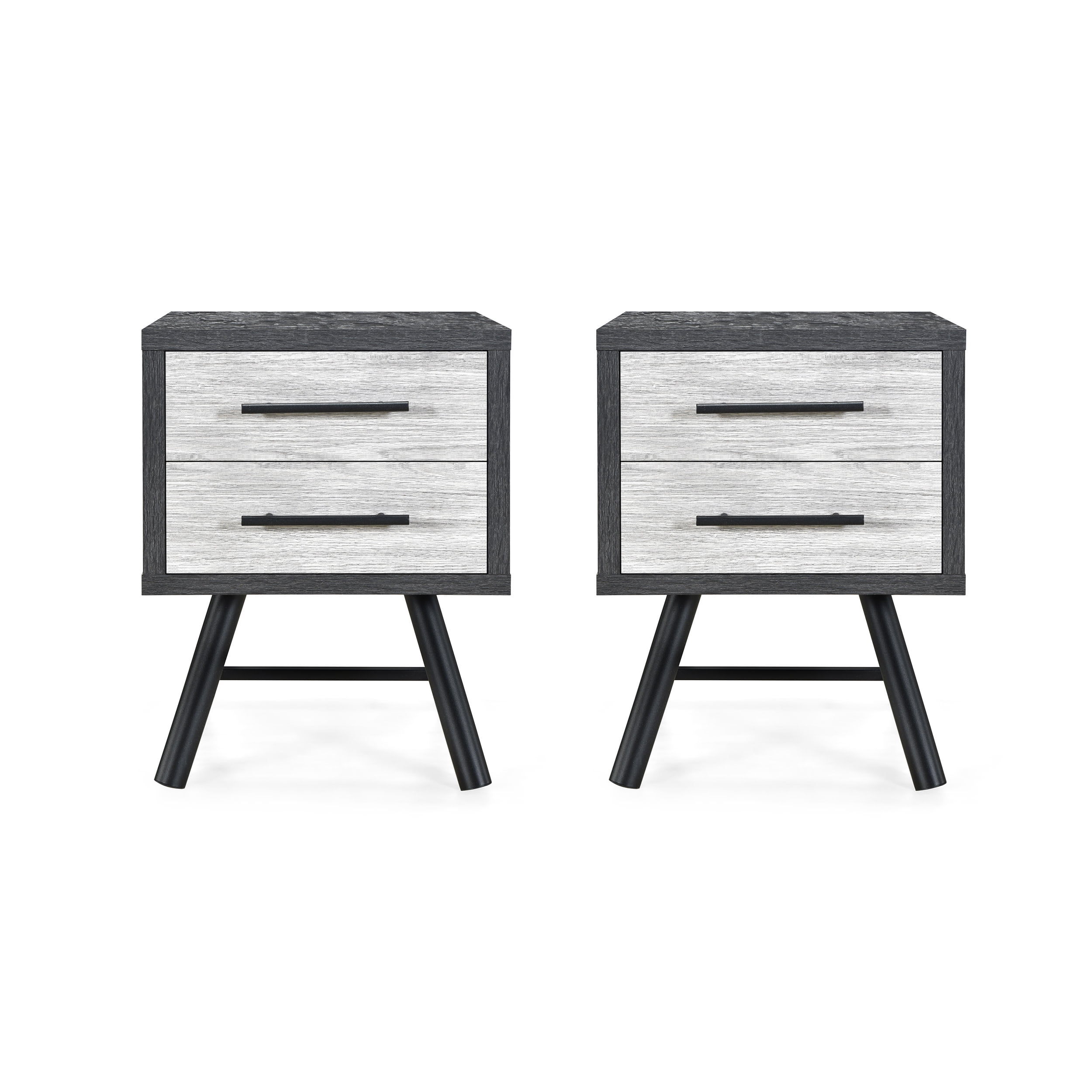 GDF Studio Amariana Mid Century Modern Faux Wood Nightstands, Set of 2 ...