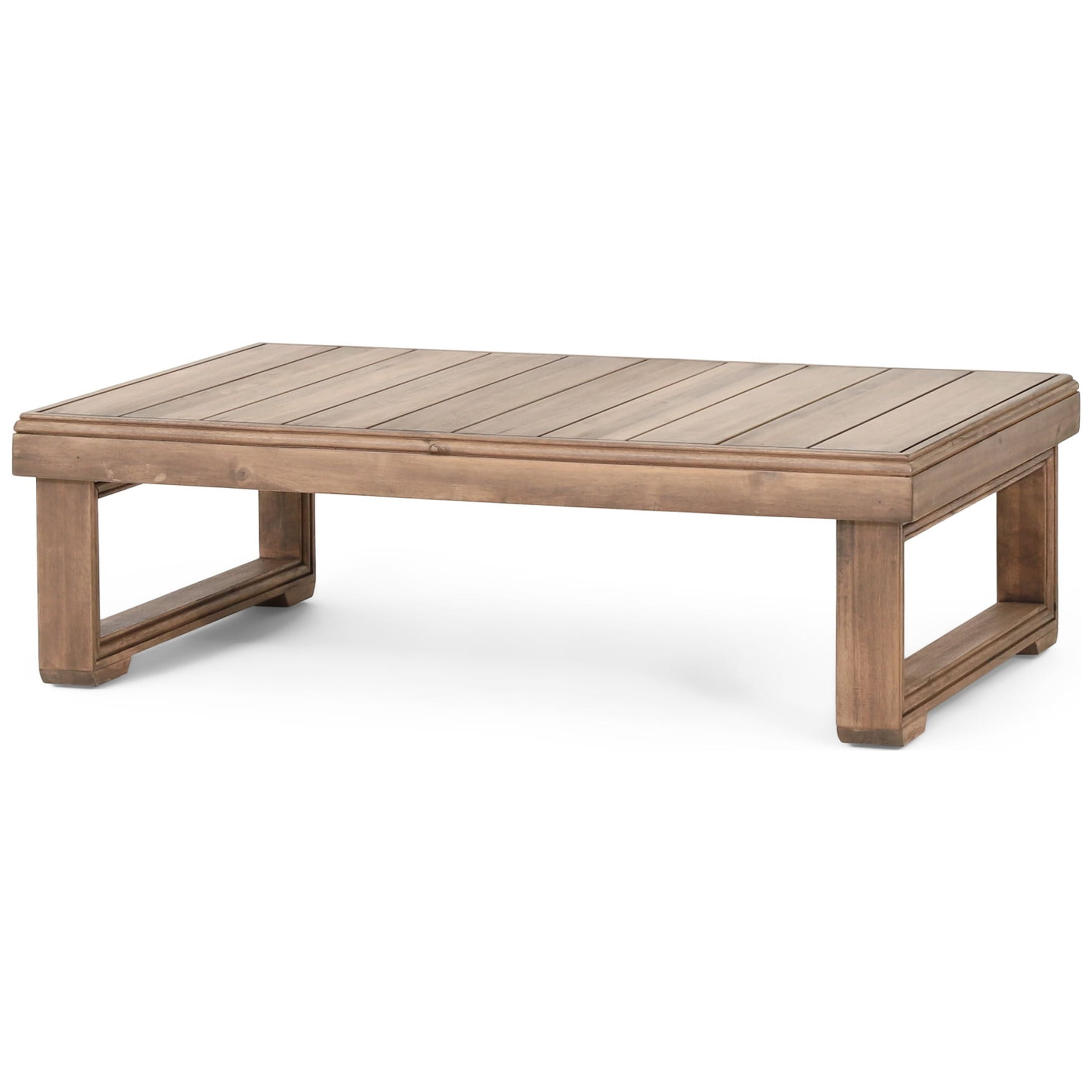 GDF Studio Andrae Rectangular Acacia Wood Coffee Table for Patio ...