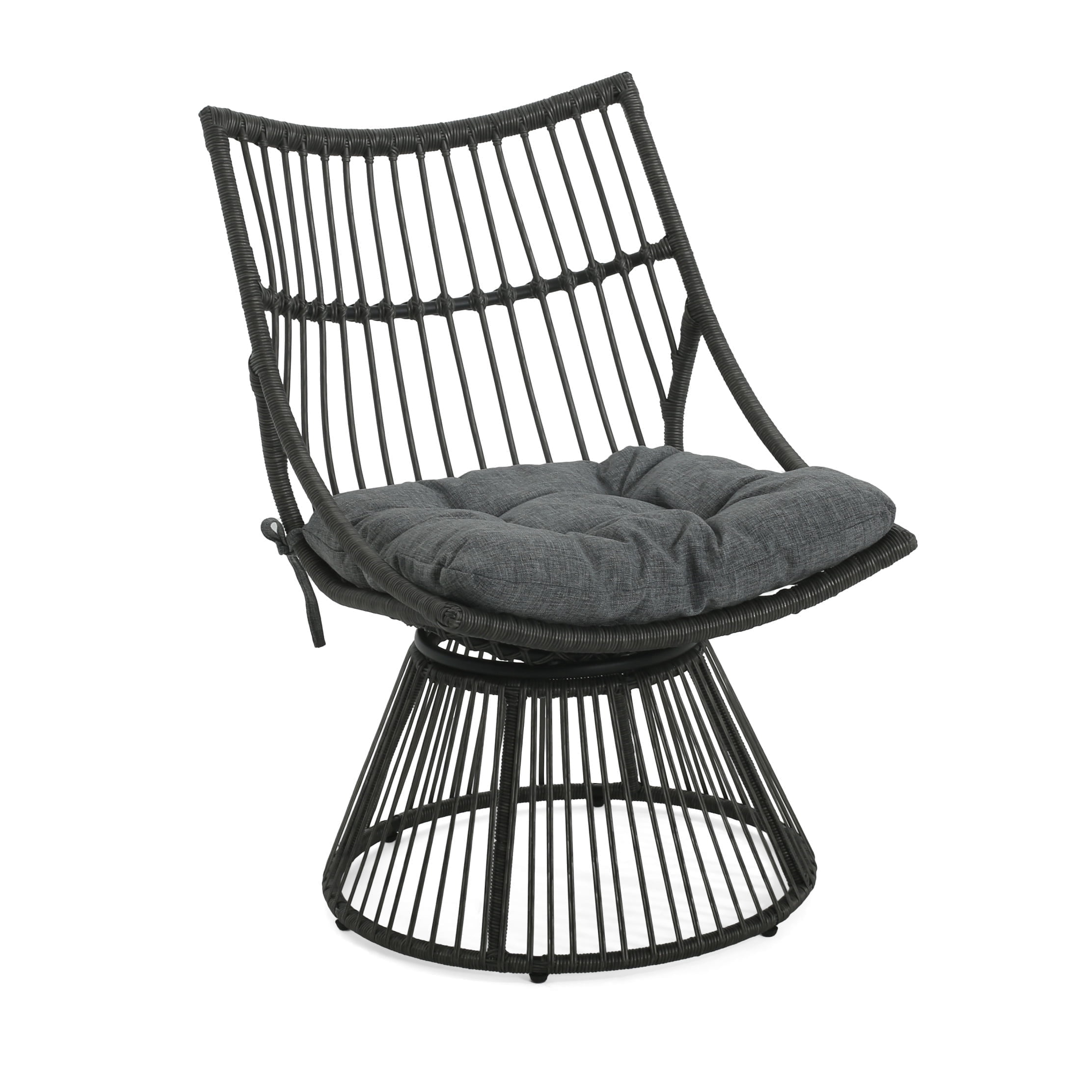 GDF Studio Apulia Outdoor Wicker High-Back Chair, Grey - Walmart.com
