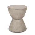 GDF Studio Attola Outdoor Lightweight Cement End Table, Modern Patio ...