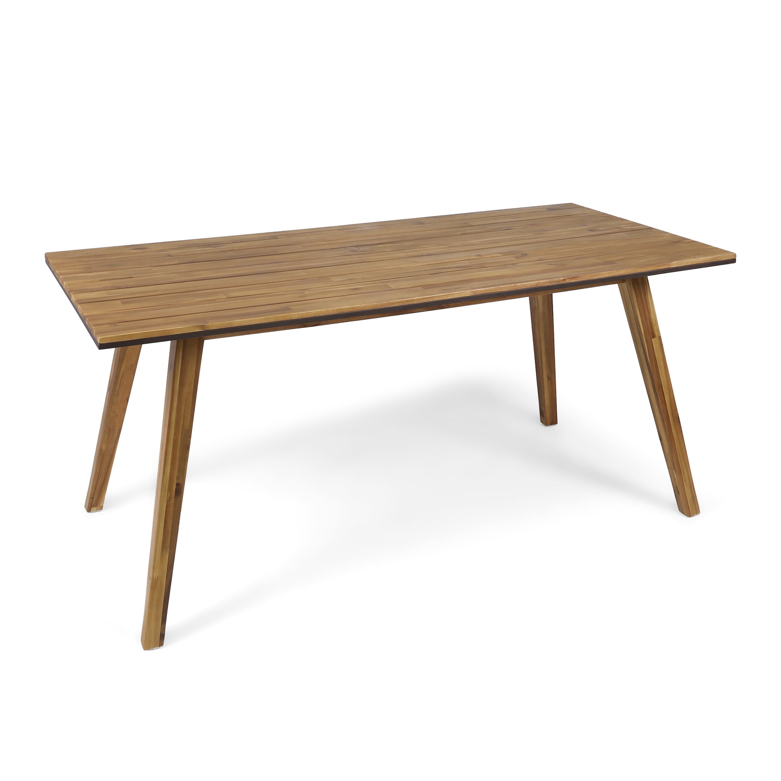 GDF Studio Bali Outdoor Acacia Wood Rectangular Dining Table, Teak - Walmart.com