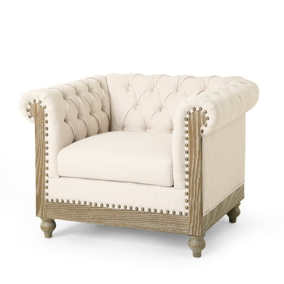 GDF Studio Batavia Chesterfield Tufted Club Chair with Nailhead Trim ...