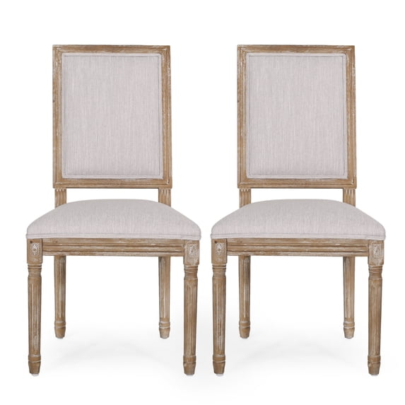 GDF Studio Beckstrom French Country Fabric Upholstered Dining Chairs ...