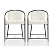GDF Studio 26" Counter Height Bar Stools Set of 2, Boucle Upholstered ...