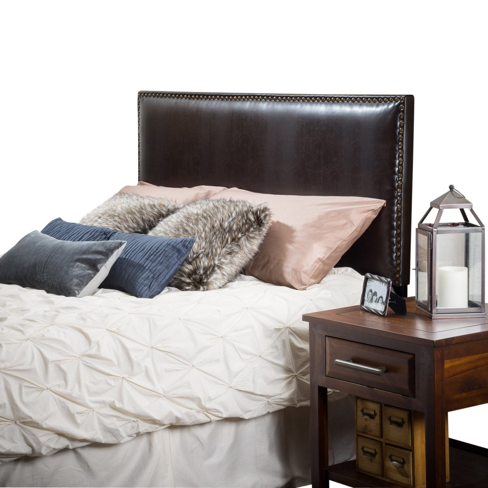 Noble House Hilton Brown Leather King/Cal King Headboard - Walmart.com