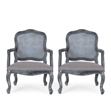 GDF Studio Parkey Set of 2 Upholstered Dining Chairs, Wooden with ...