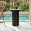 GDF Studio Crested Bay Outdoor Modern C Shaped Side Table, Silver ...