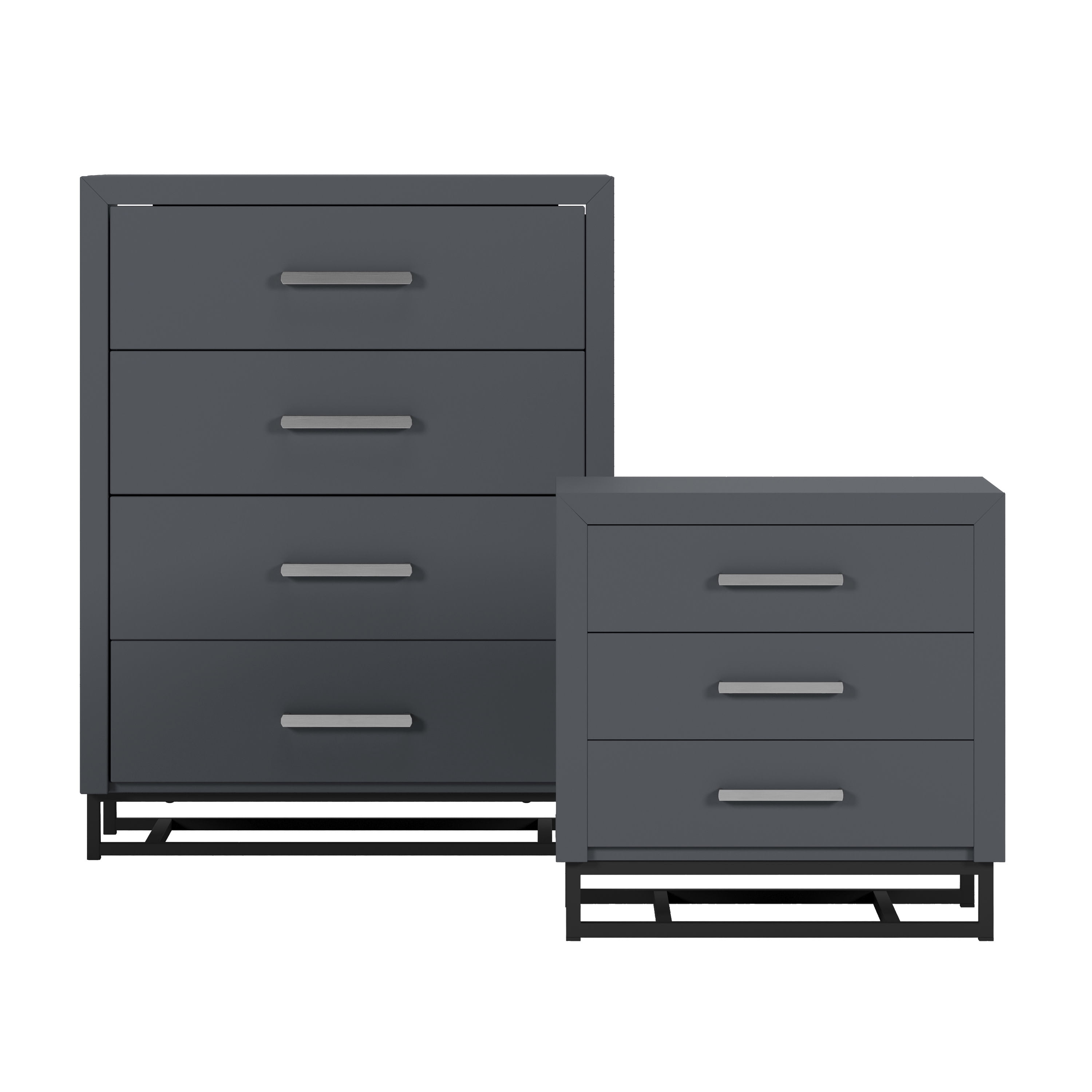 GDF Studio Borah Contemporary Faux Wood 2 Piece 4 Drawer Dresser and ...