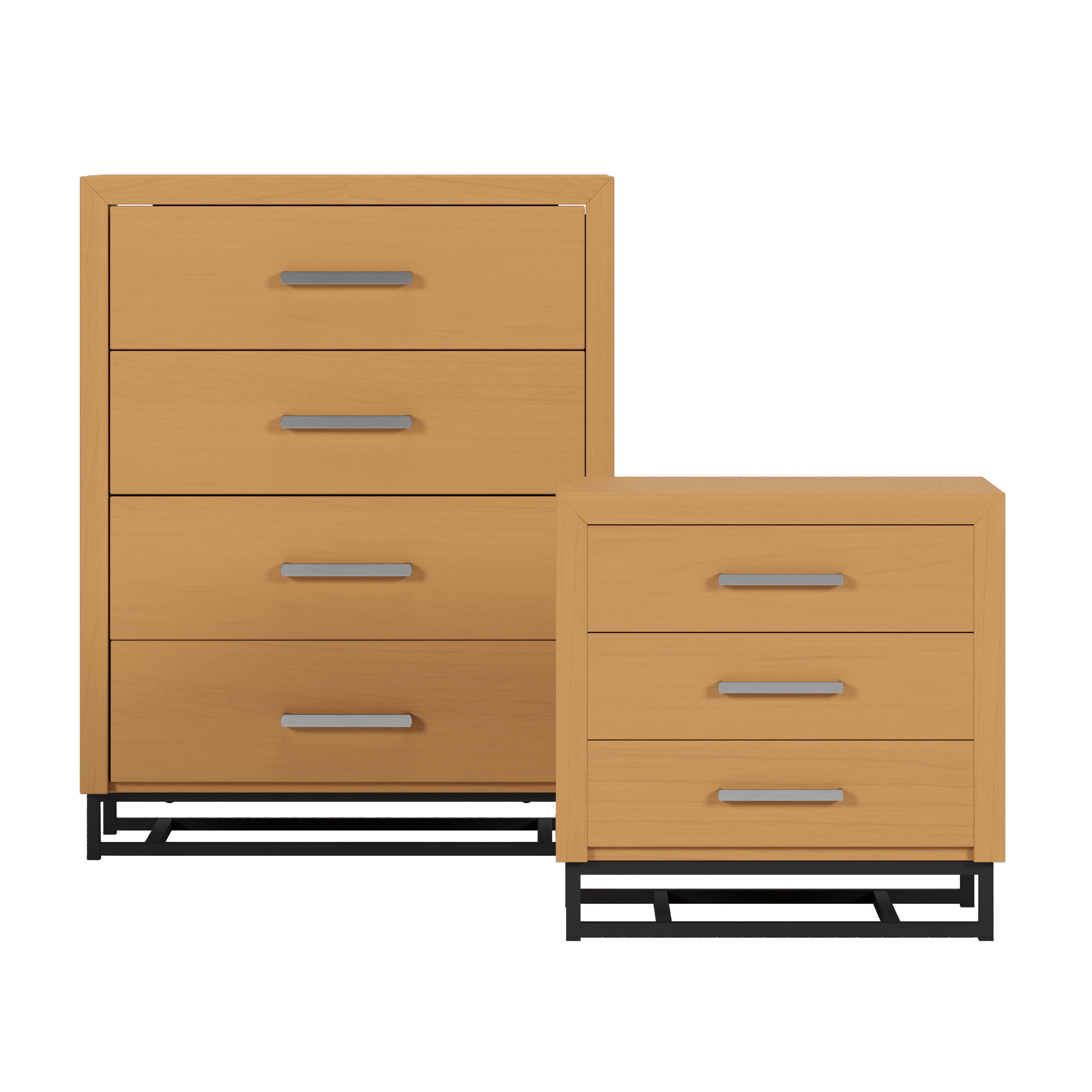 GDF Studio Borah Contemporary Faux Wood 2 Piece 4 Drawer Dresser and ...