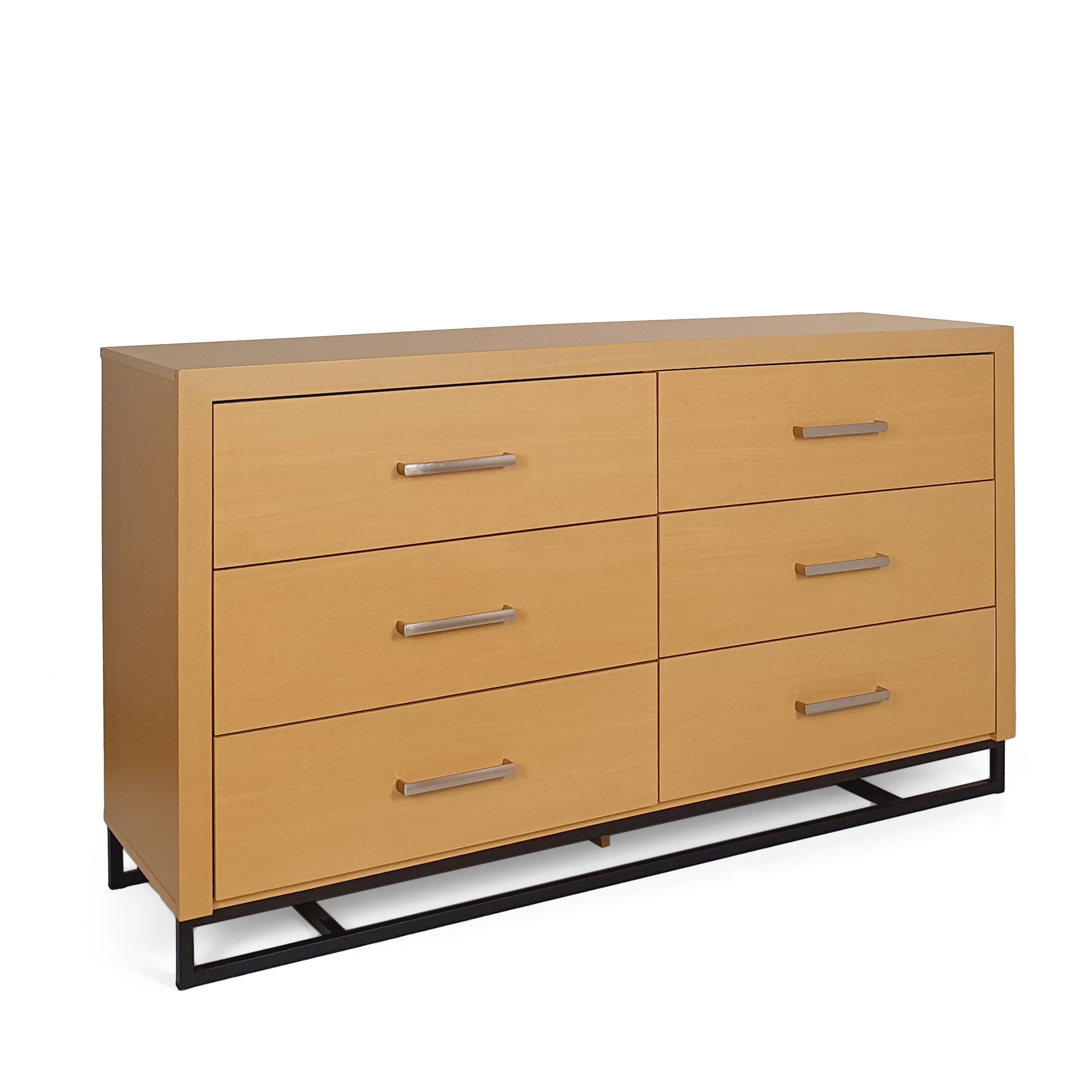 GDF Studio Borah Contemporary Faux Wood 6 Drawer Double Dresser, Maple ...