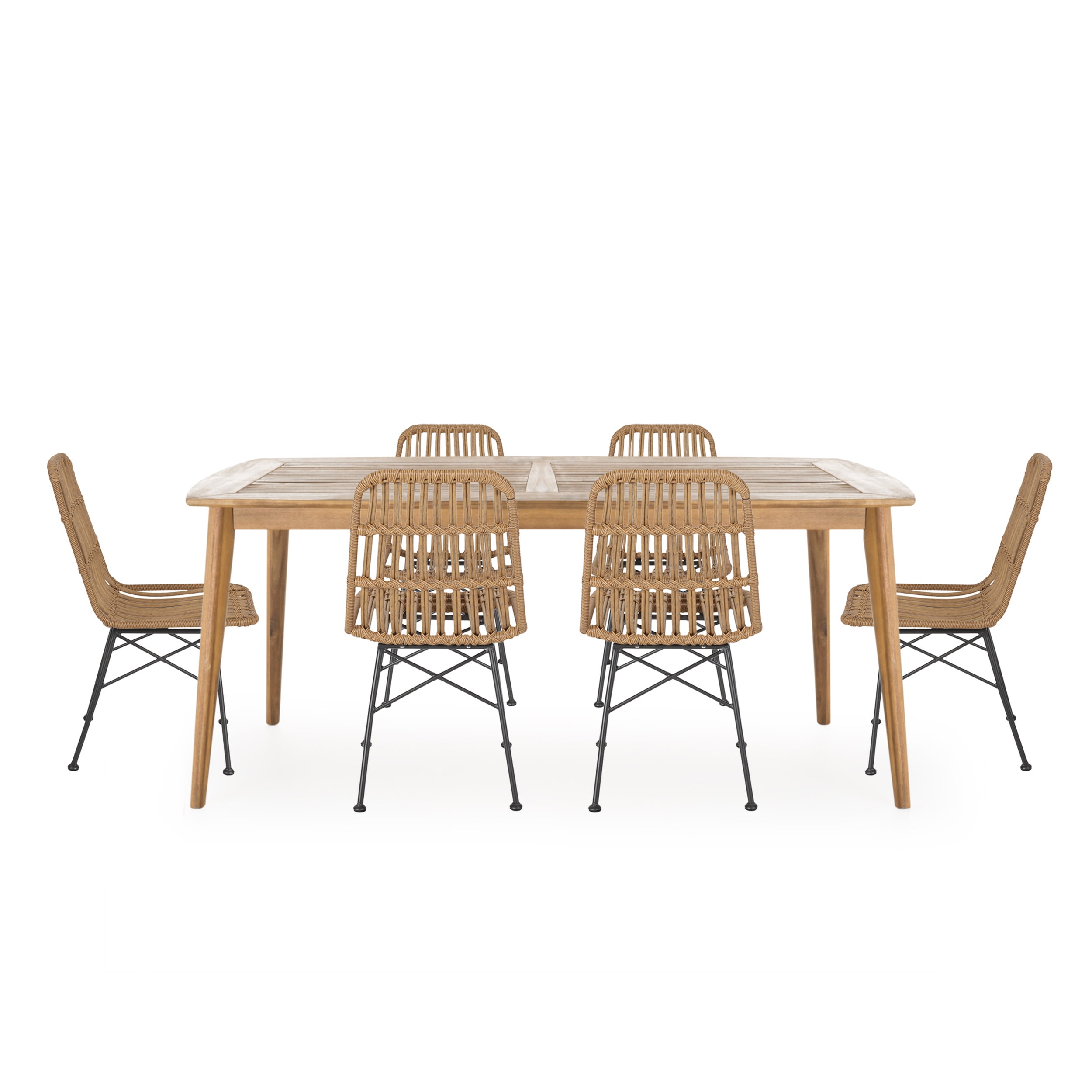 GDF Studio Braymer 7 Piece Outdoor Patio Table Chairs Furniture Set ...
