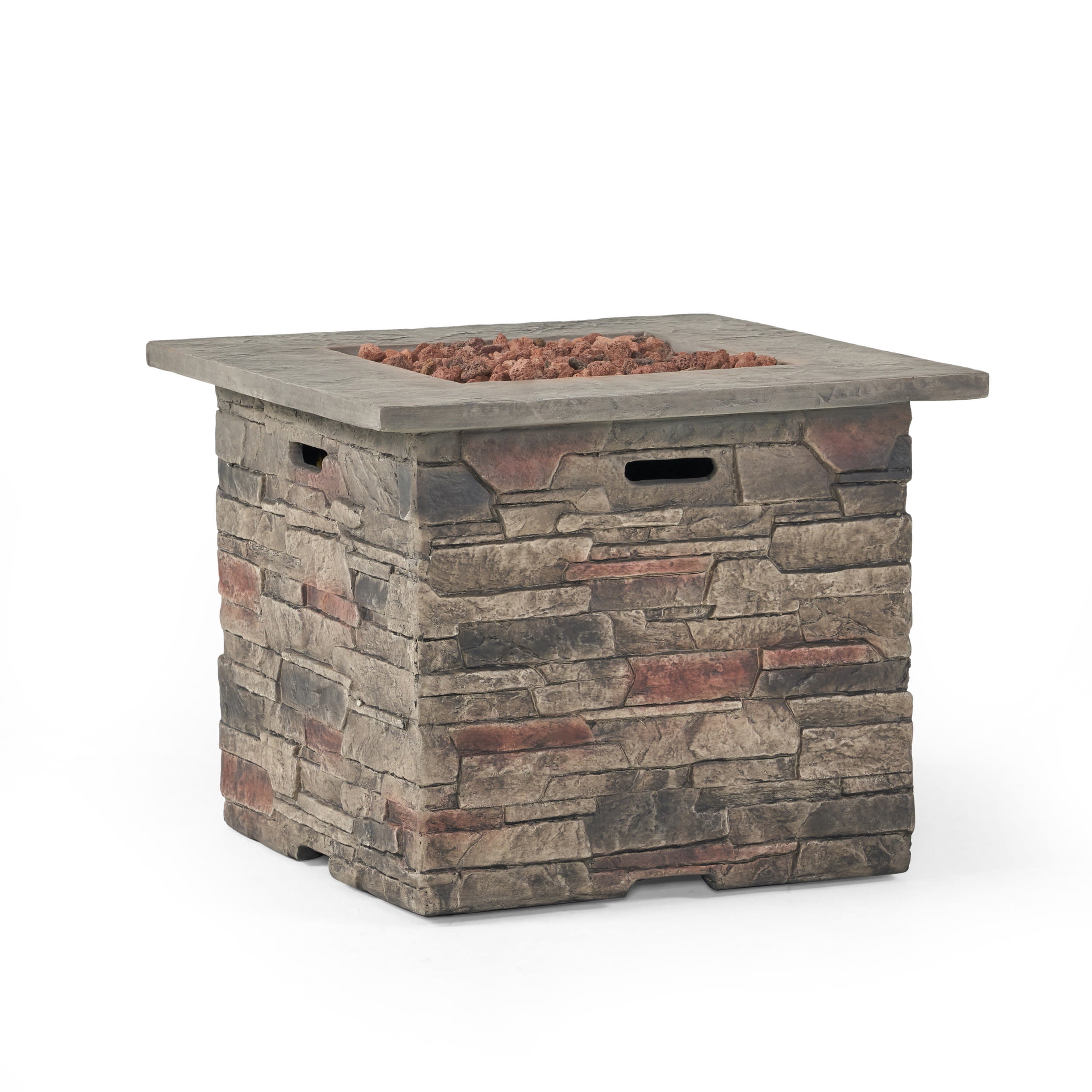 GDF Studio Broadway Outdoor 40,000 BTU Lightweight Concrete Fire Pit ...
