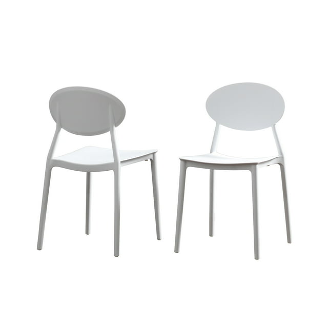GDF Studio Brynn Indoor/Outdoor Plastic Stacking Chairs, Set of 2 ...