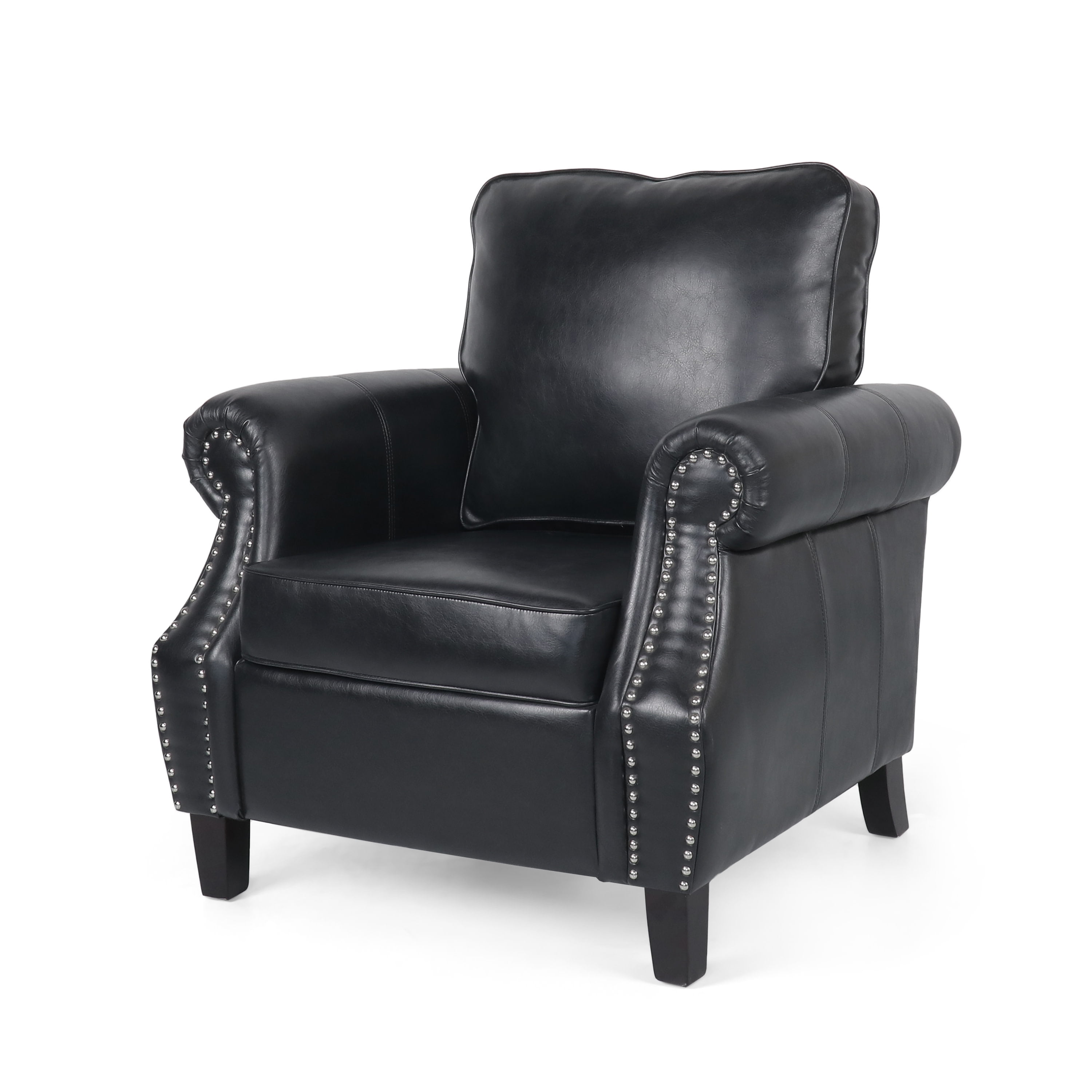 GDF Studio Burkehaven Contemporary Faux Leather Club Chair with ...