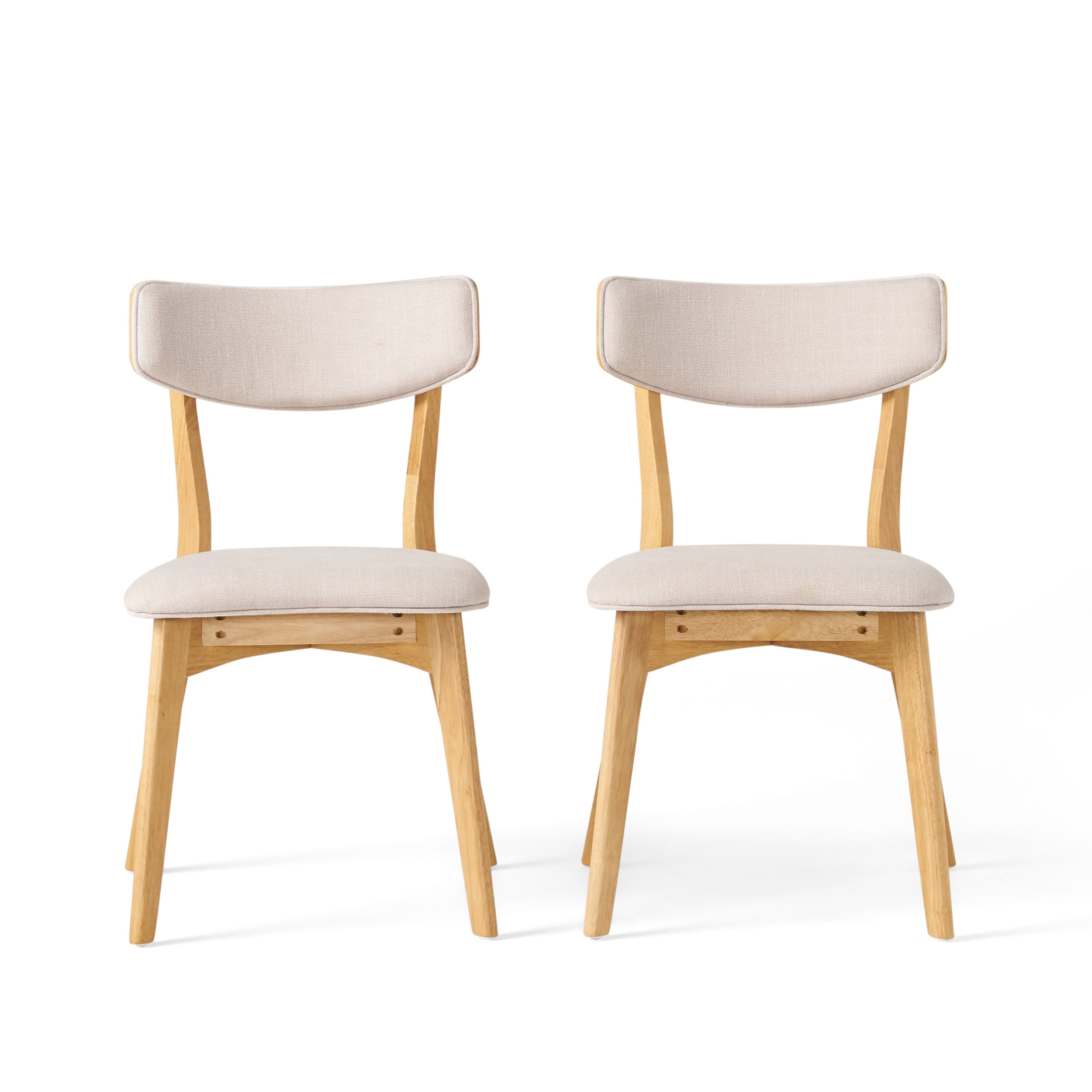 GDF Studio Caleb Mid Century Modern Fabric Dining Chairs with Wood ...