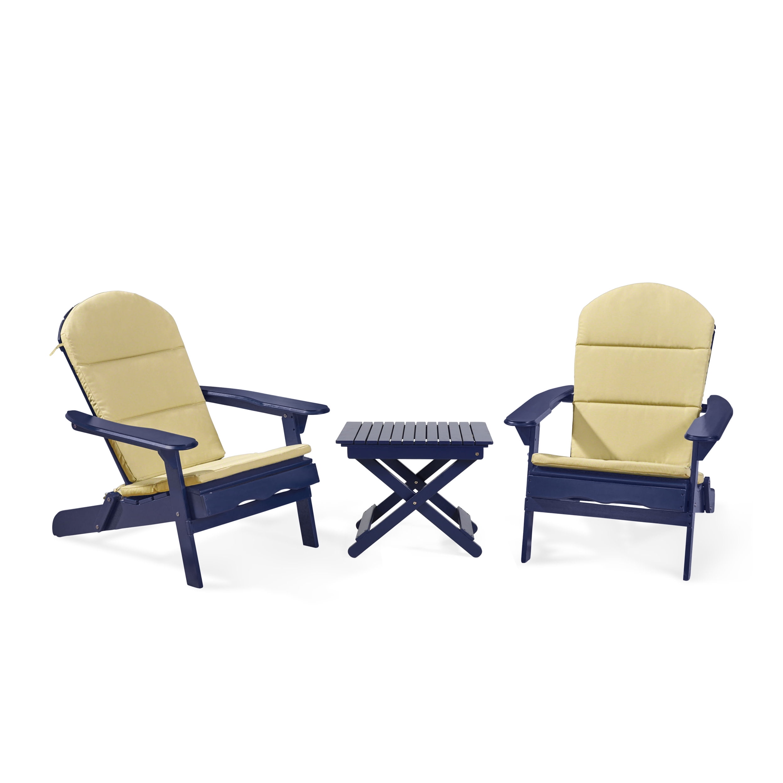 GDF Studio Cartagena Outdoor Acacia Wood 3 Piece Adirondack Chair Chat ...