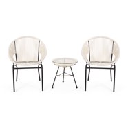 Mainstays Skyler Steel 3-Piece Wicker Rope Chat Set, Grey - Walmart.com