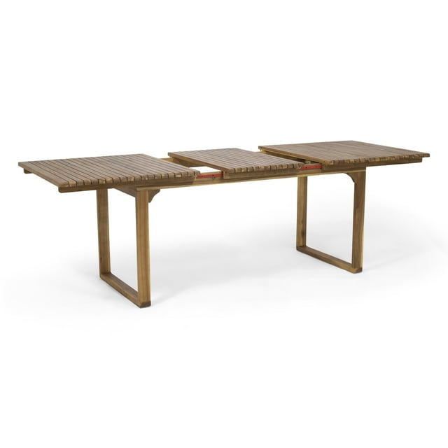 GDF Studio Cassia Outdoor Acacia Wood Expandable Dining Table U shaped ...