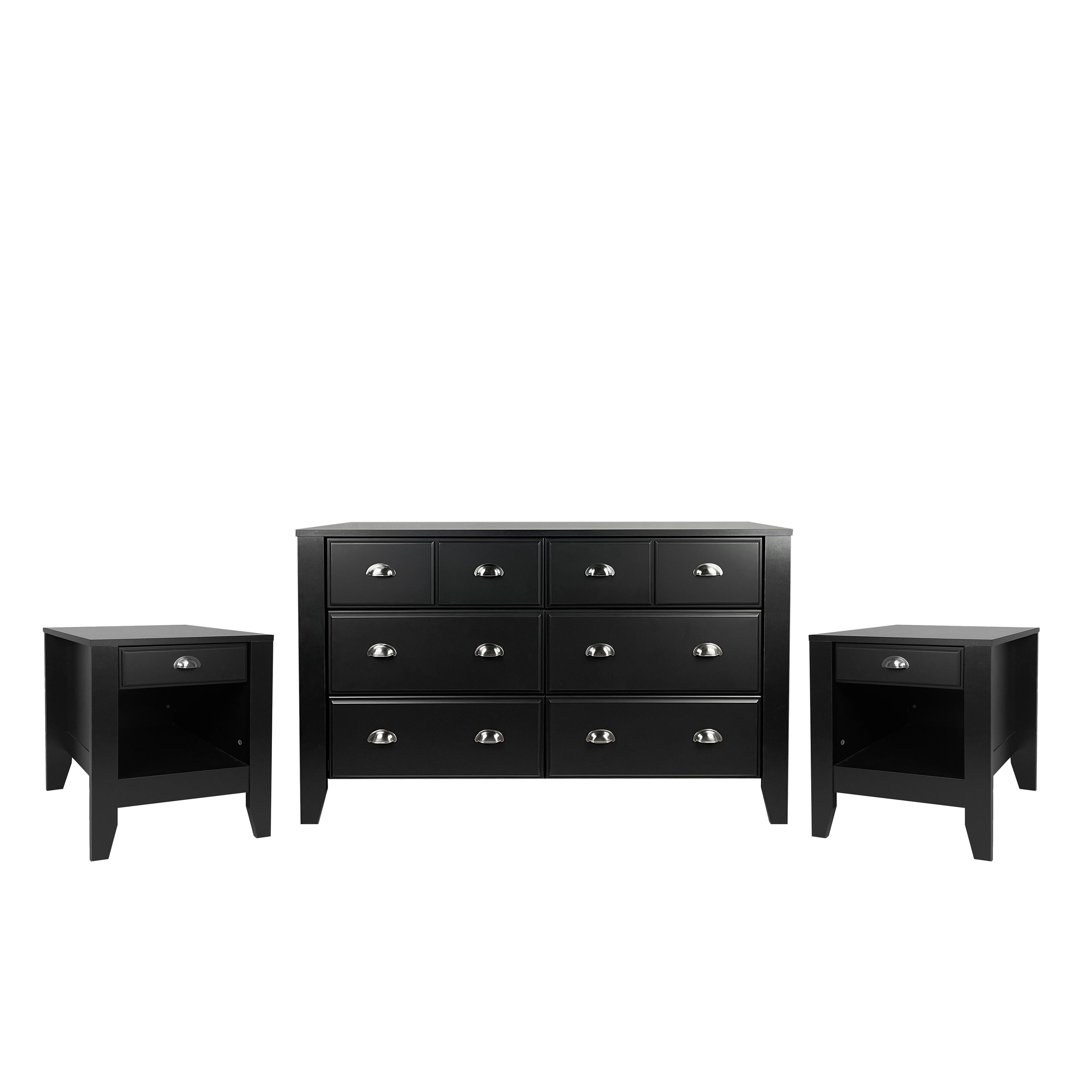 GDF Studio Cleary Contemporary Faux Wood 3 Piece Double Dresser and ...