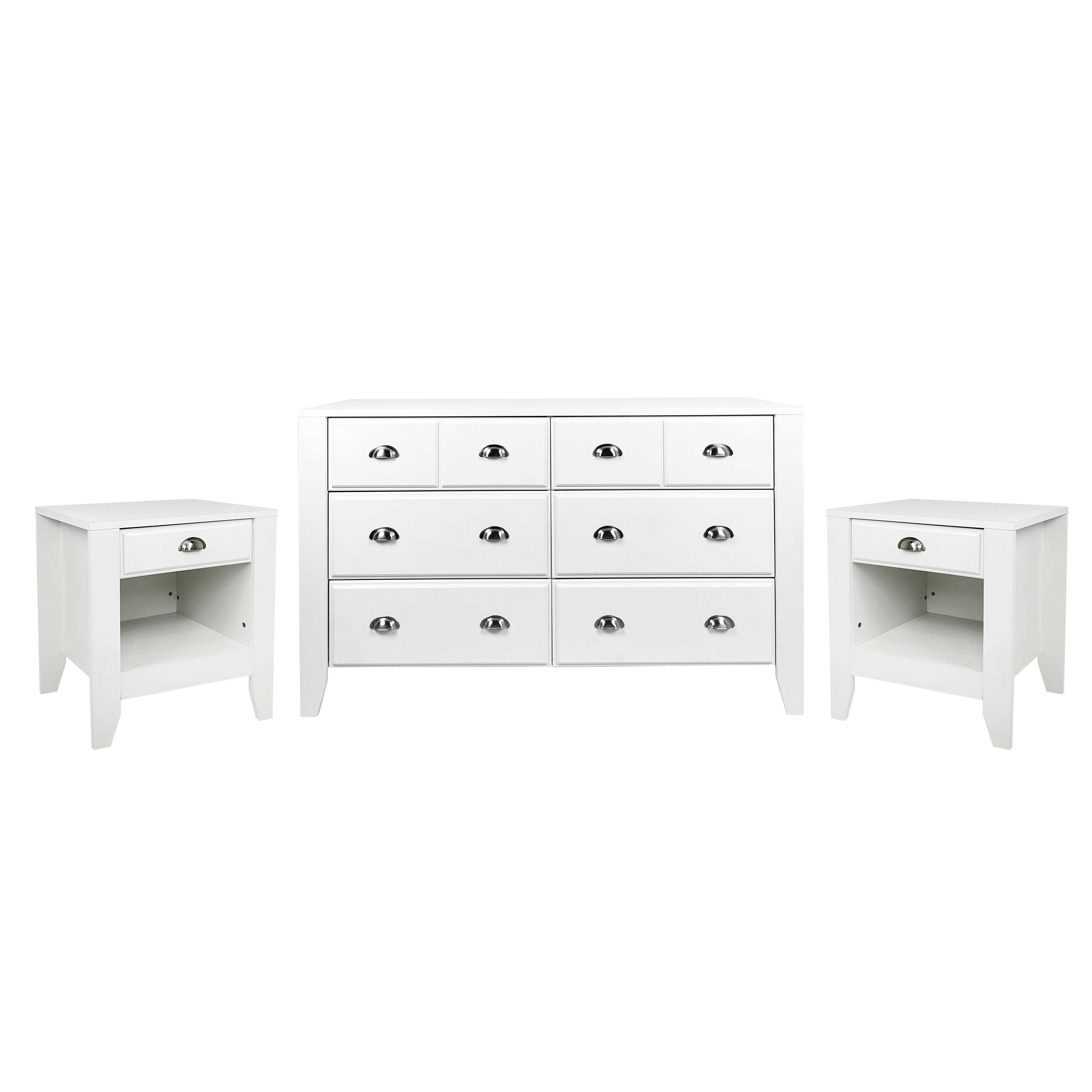 White Dresser And Nightstands Set