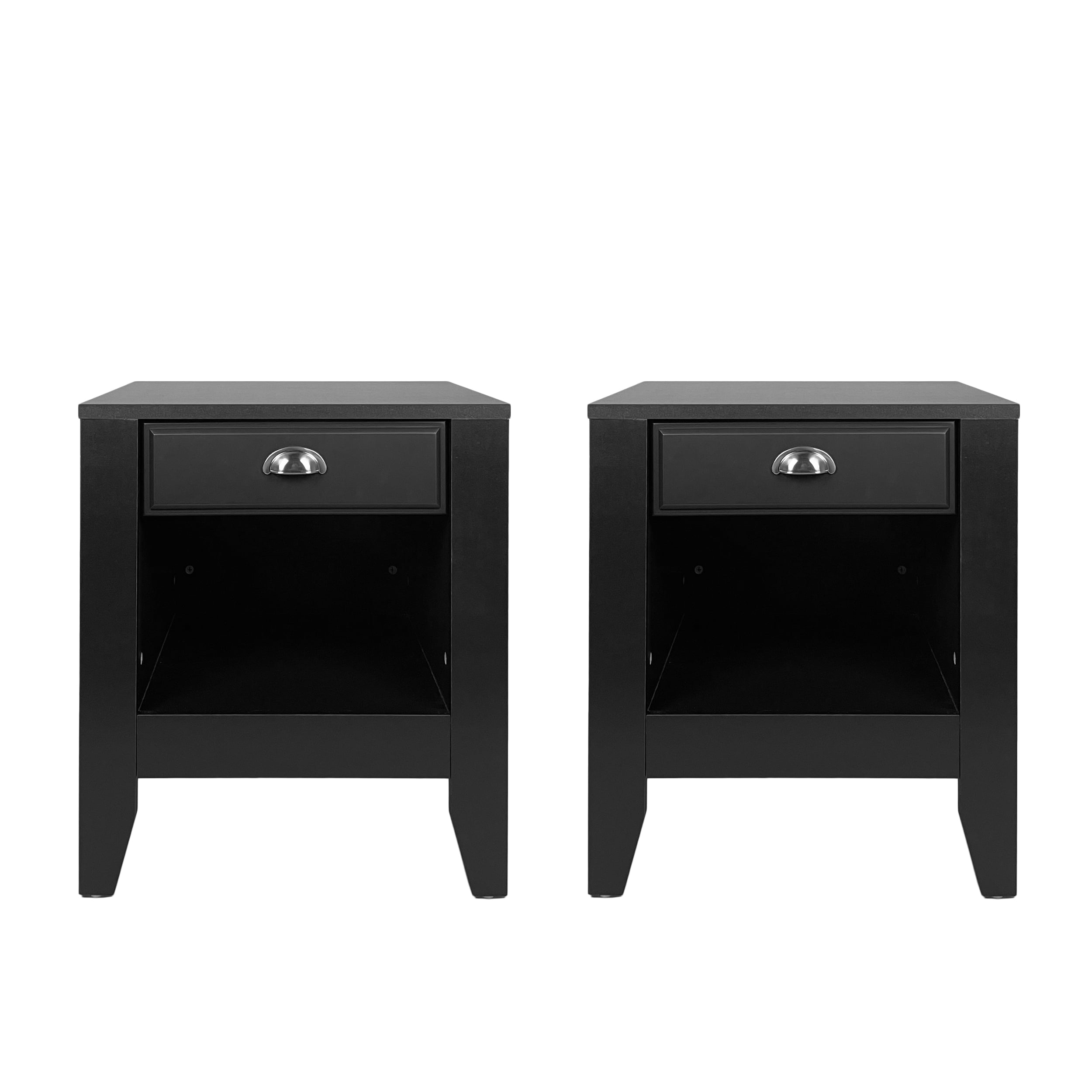GDF Studio Cleary Contemporary Faux Wood Nightstands with Drawer, Set ...