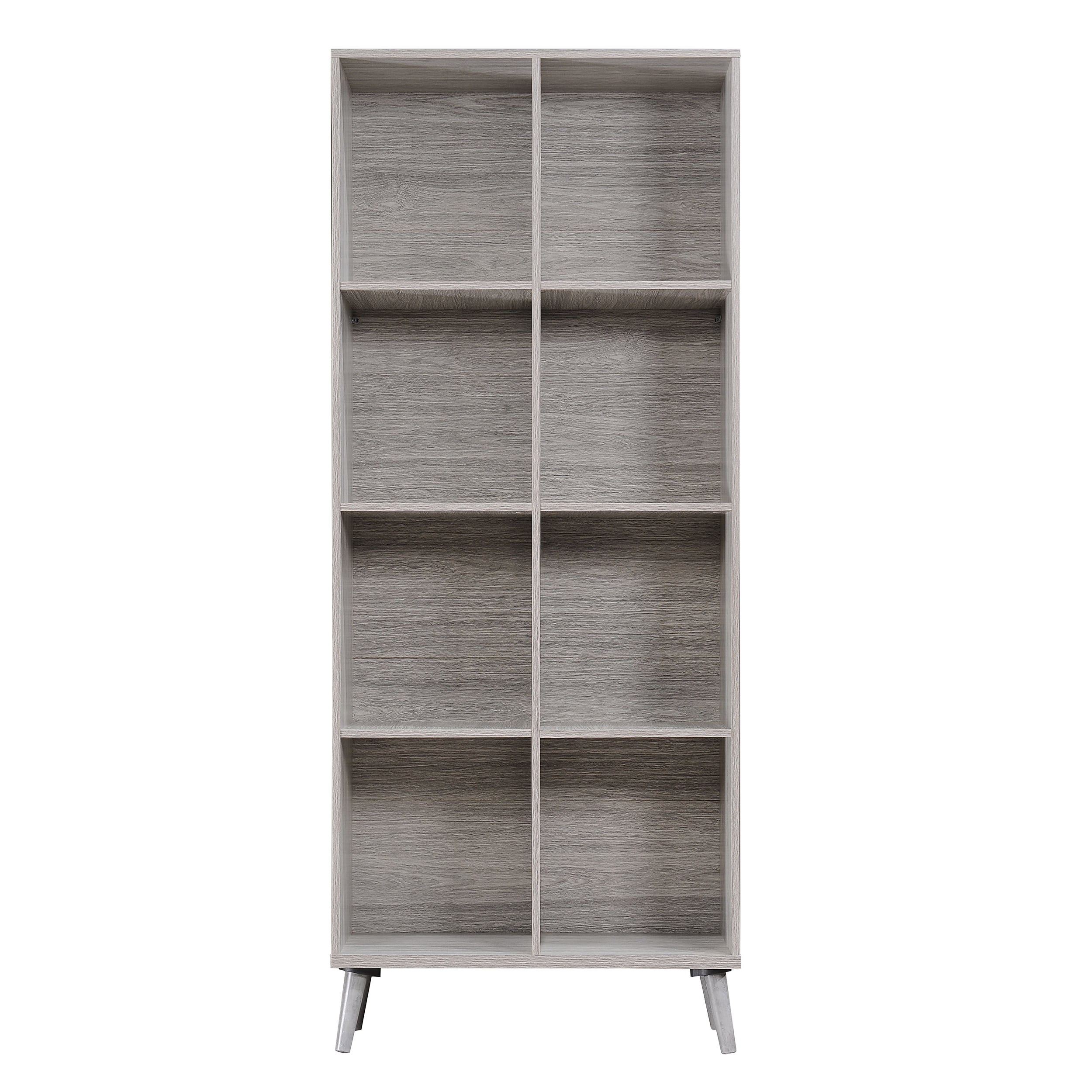 GDF Studio Colette Mid Century Modern Faux Wood 8 Cubby Bookcase, Gray ...