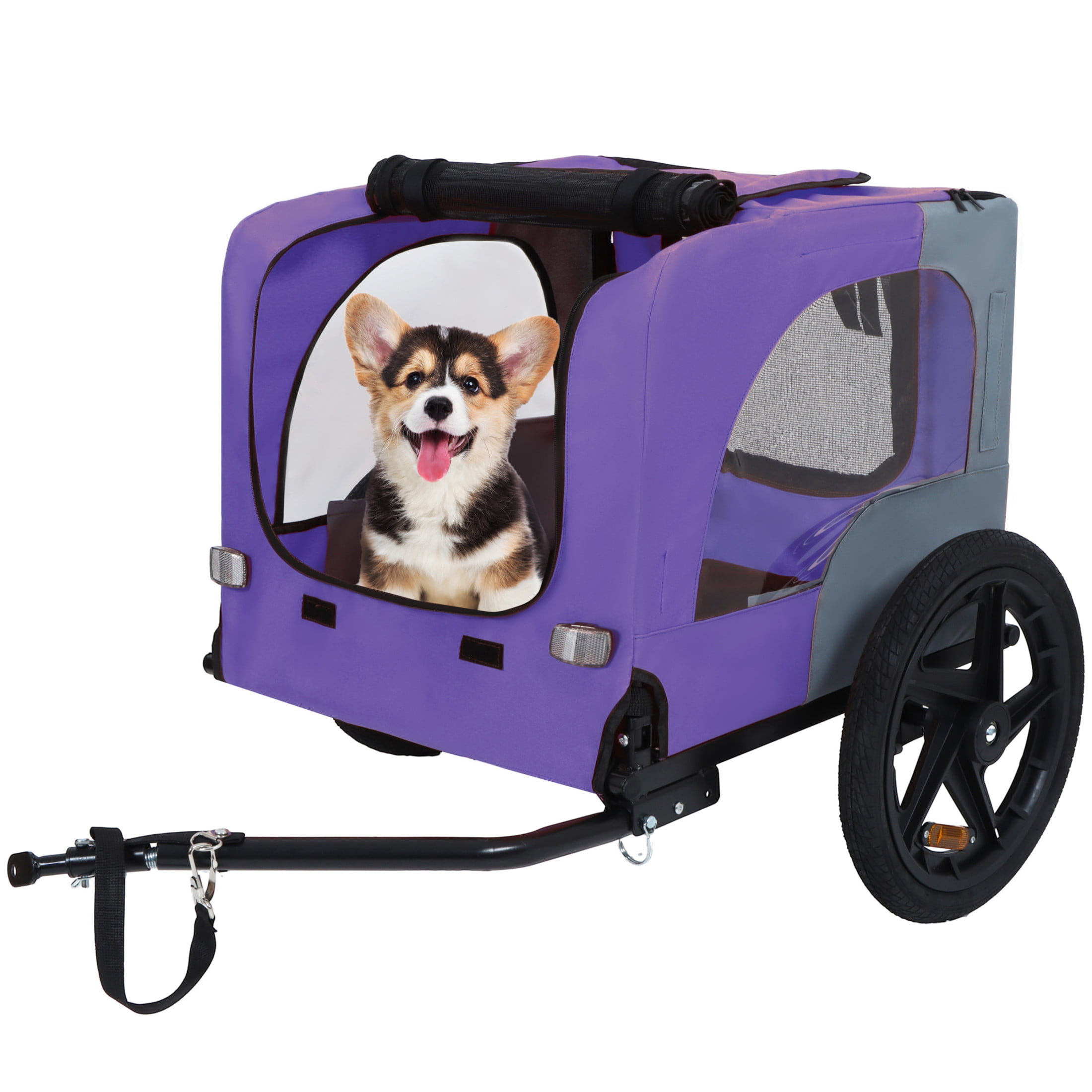 GDF Studio Collapsible Pet Bike Trailer with 16" All-Terrain Wheels ...