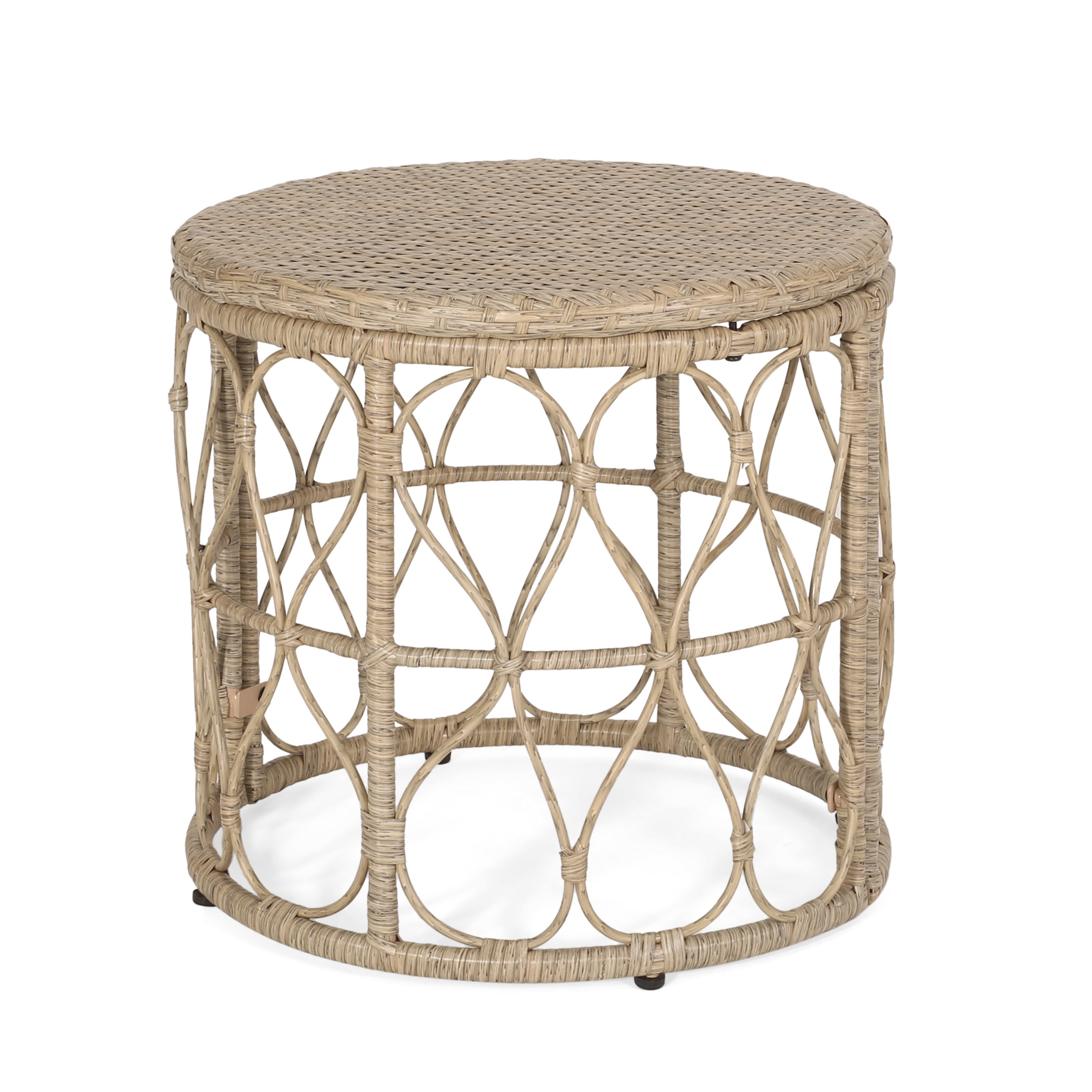 GDF Studio Colmar Outdoor Wicker Side Table, Light Brown - Walmart.com