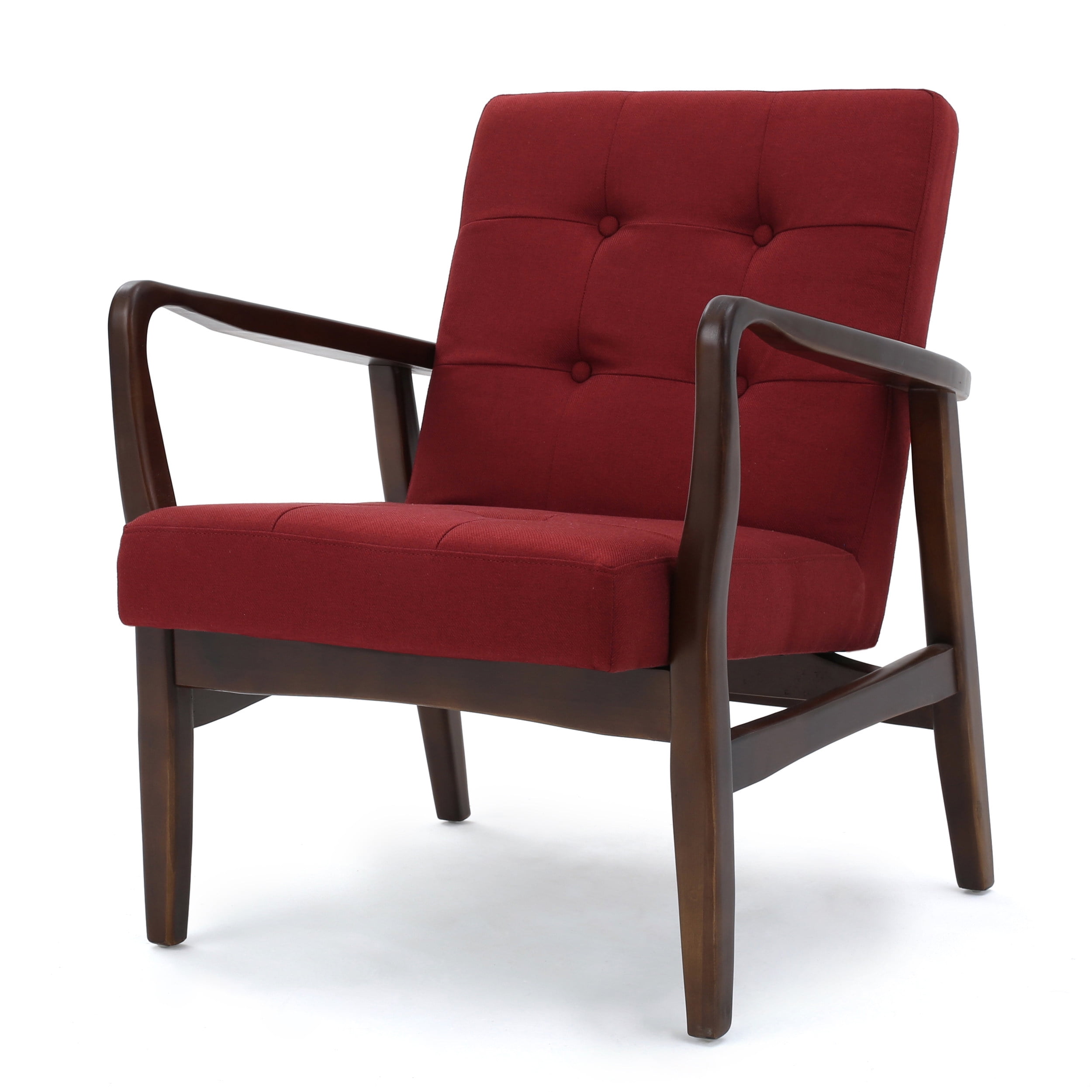 GDF Studio Conrad Fabric Club Chair, Deep Red - Walmart.com