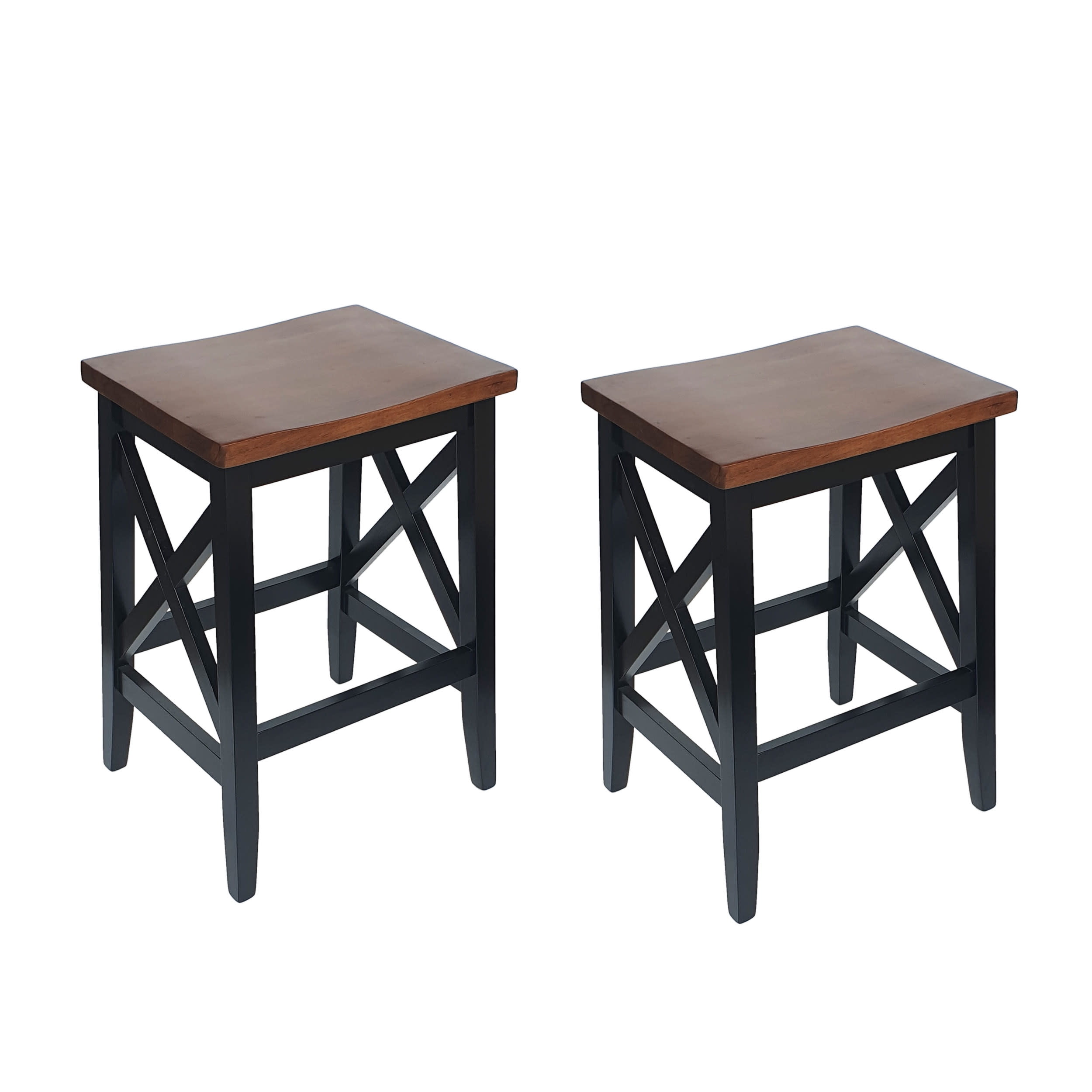 GDF Studio Cricket Farmhouse Wooden 26 Inch Backless Counter Stools ...