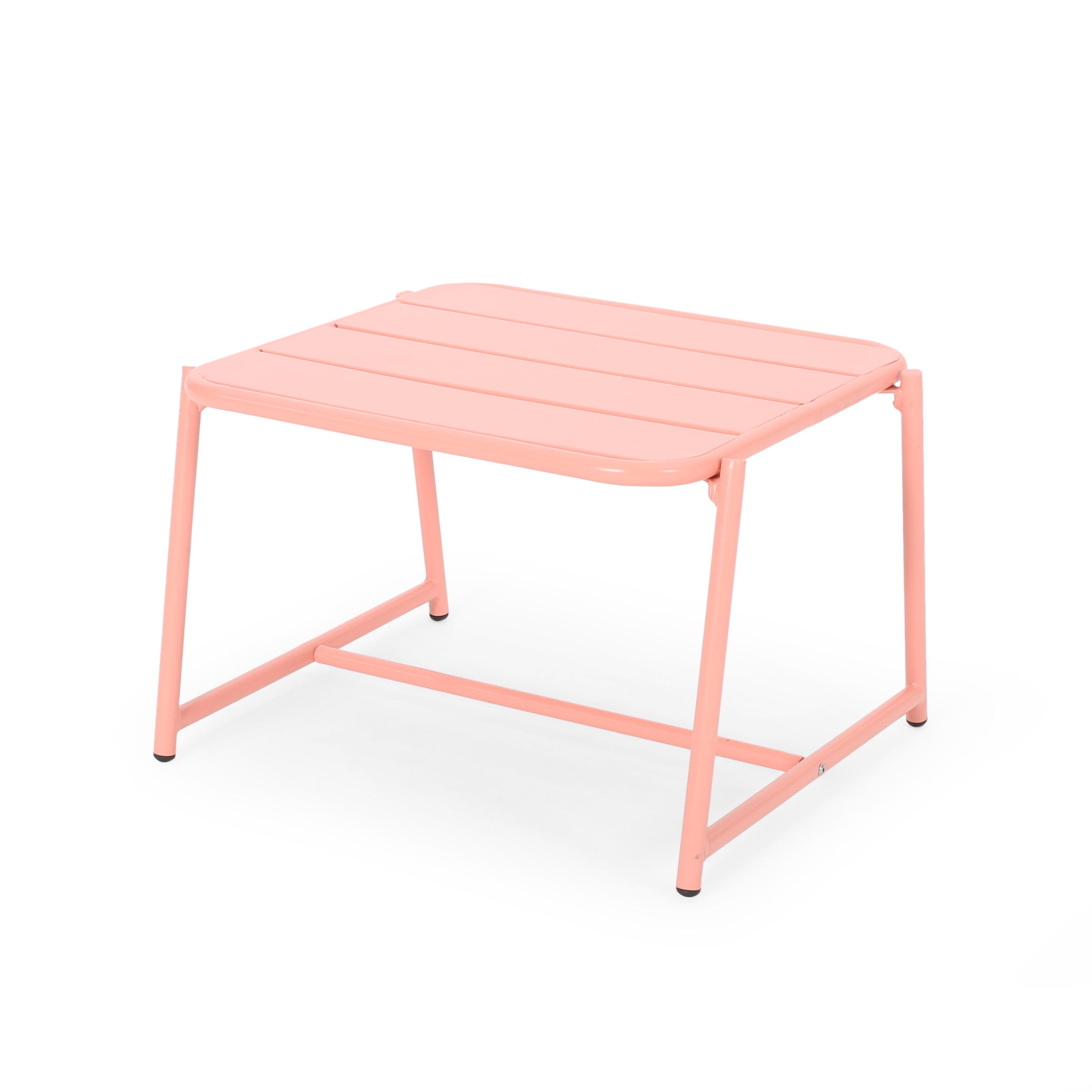 GDF Studio Crowningshield Outdoor Iron Side Table, Matte Coral ...
