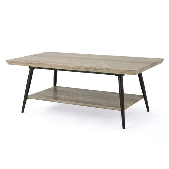 GDF Studio Darlington Modern Industrial Wood Coffee Table with Shelf ...