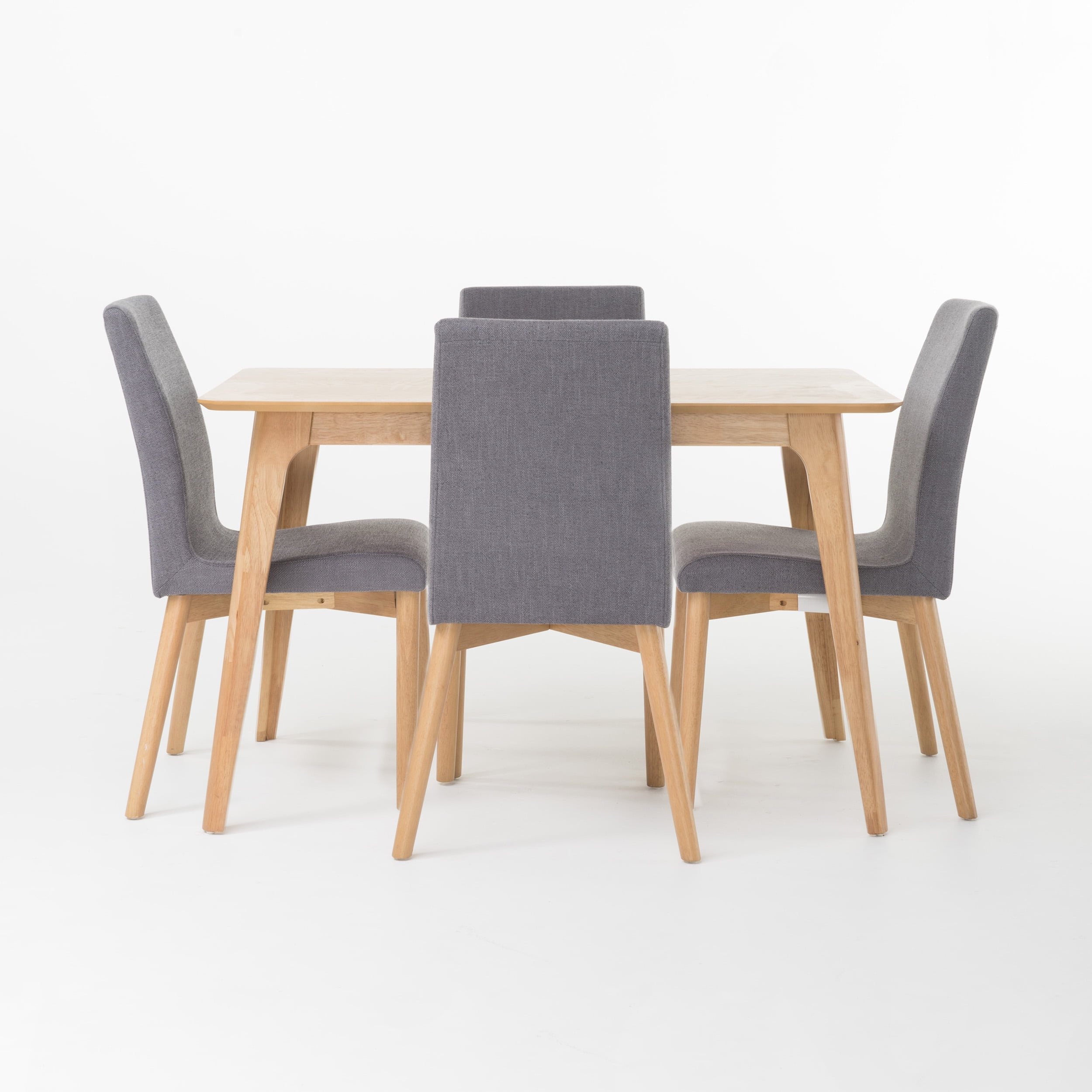 GDF Studio Demi Mid Century Modern Fabric Upholstered 5 Piece Dining ...