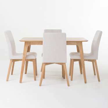 GDF Studio Bullerton Mid Century Modern Fabric Upholstered Wood 5 Piece ...