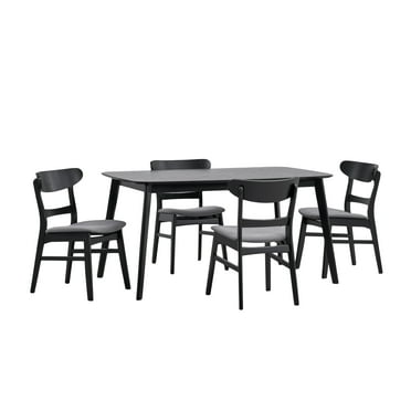 GDF Studio Leora Solid Finish Contemporary 5 Piece Dining Set, Light ...