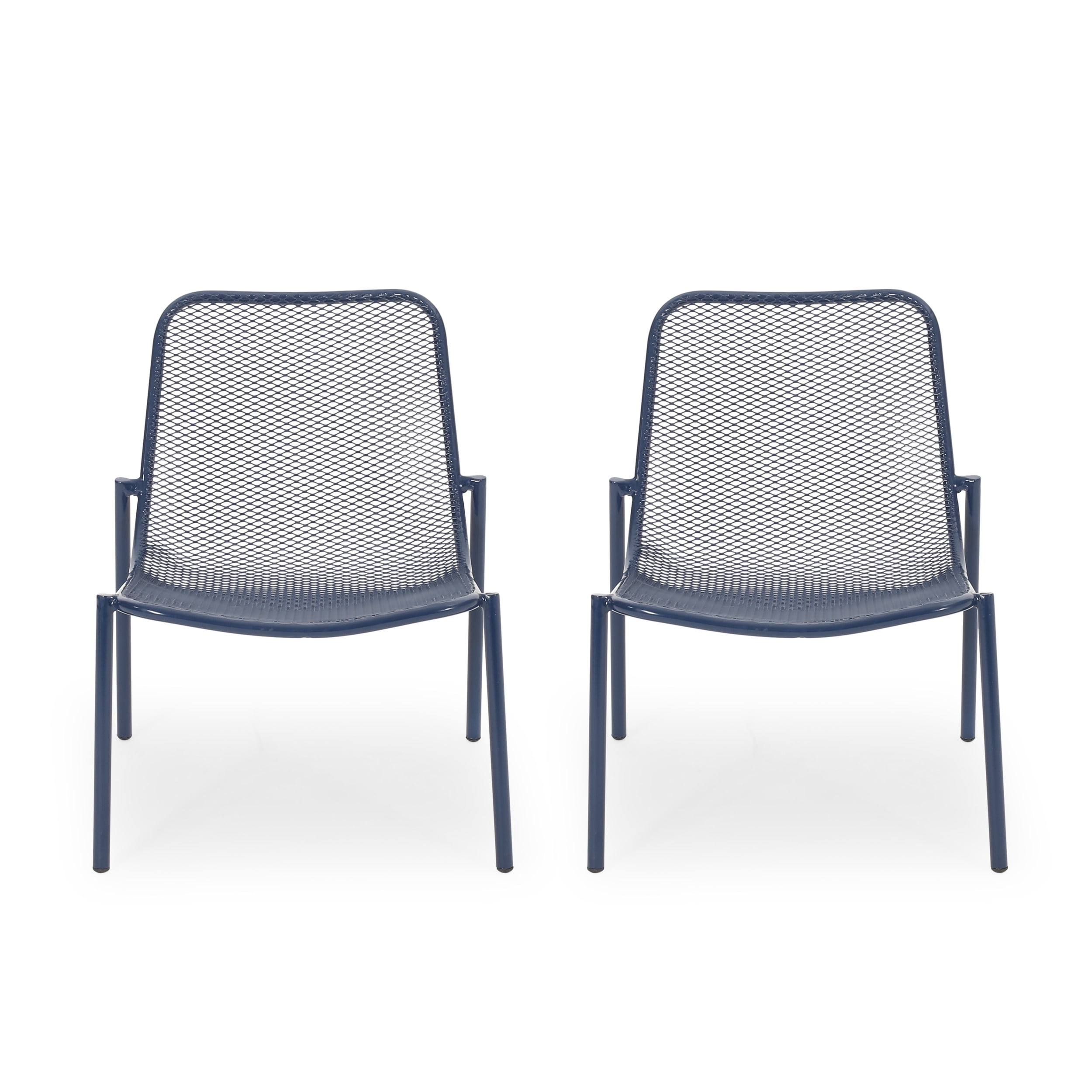 GDF Studio Douglas Outdoor Metal Mesh Accent Chairs, Set of 2, Matte ...
