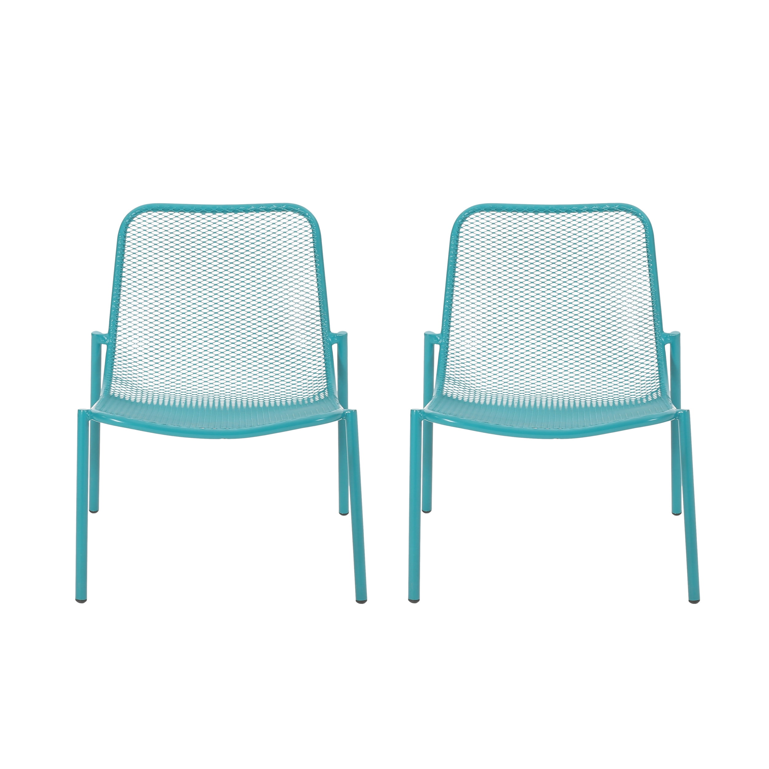 GDF Studio Douglas Outdoor Metal Mesh Accent Chairs, Set of 2, Matte ...