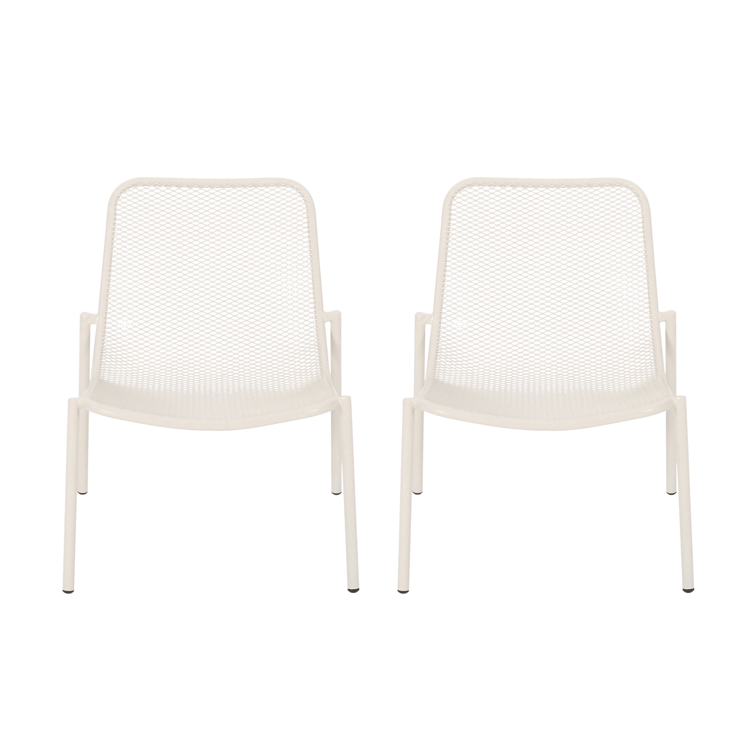 GDF Studio Douglas Outdoor Metal Mesh Accent Chairs, Set of 2, Matte ...