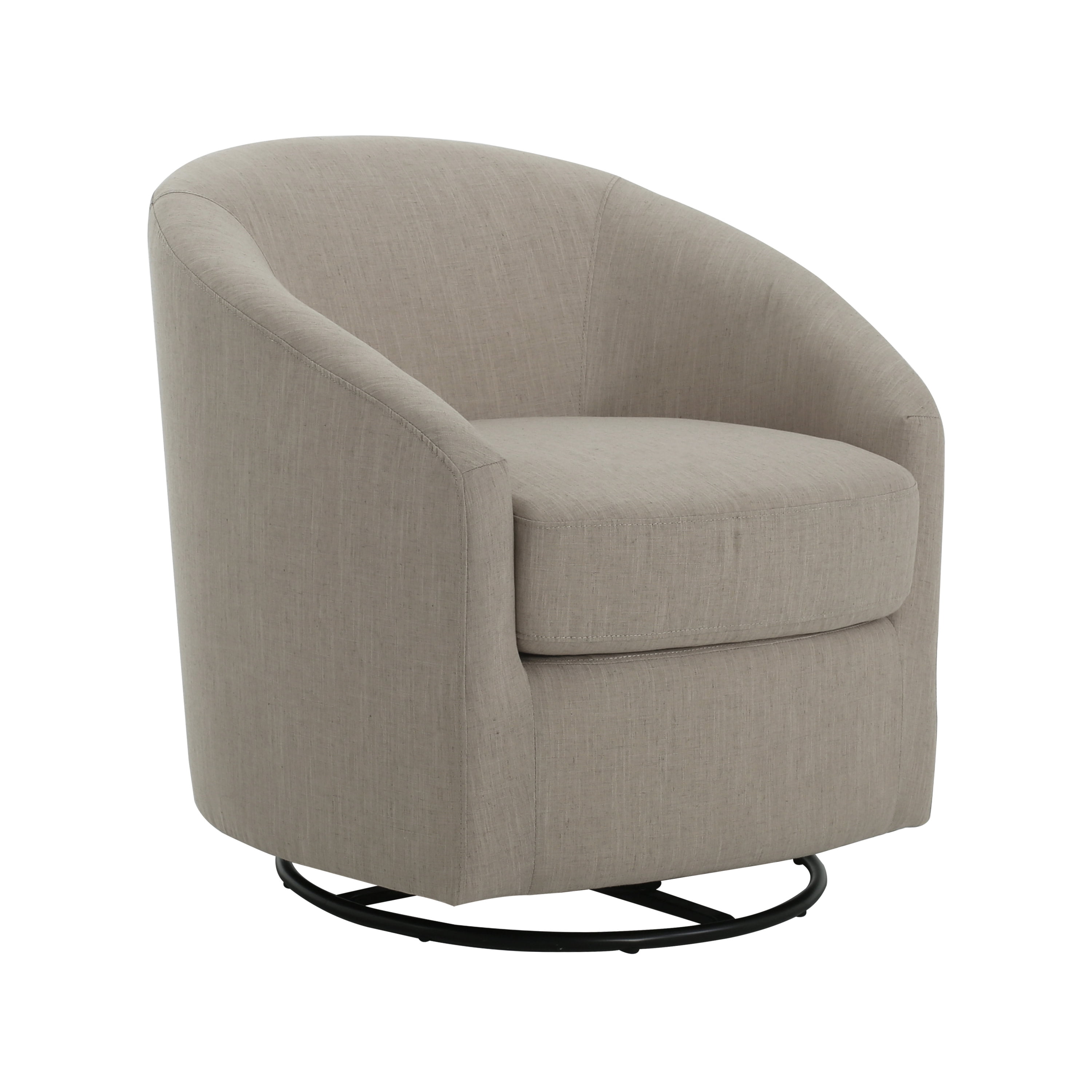 GDF Studio Edmond Modern Indoor Swivel Gliding Chair, Fabric, Pine+Iron ...