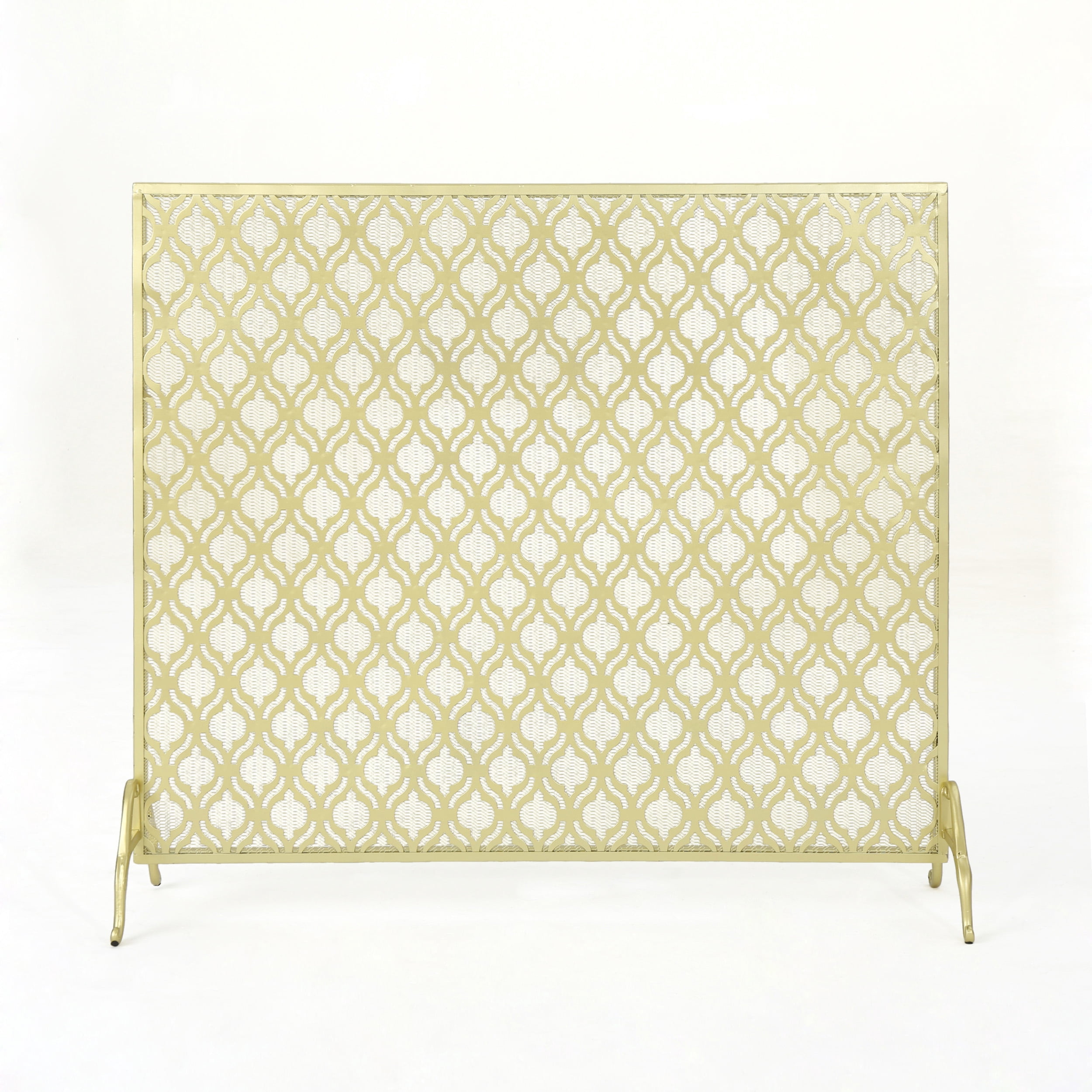 GDF Studio Elmer Single Panel Iron Fire Screen, Gold - Walmart.com