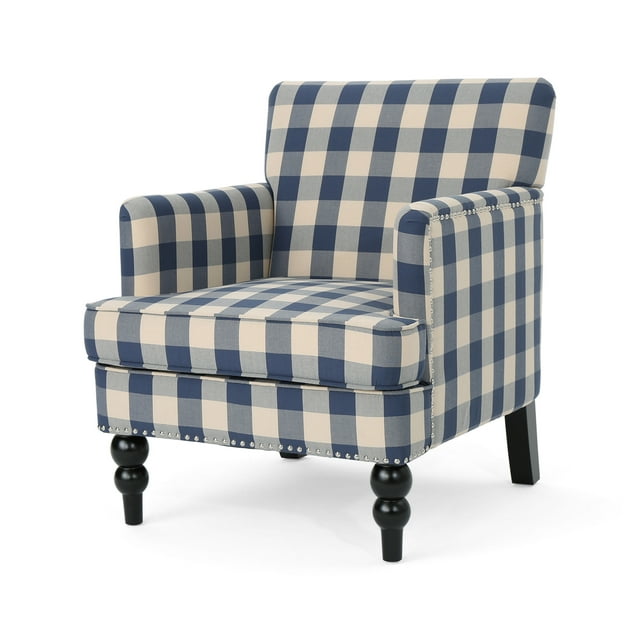 GDF Studio Eve Contemporary Fabric Upholstered Club Chair with Nailhead ...
