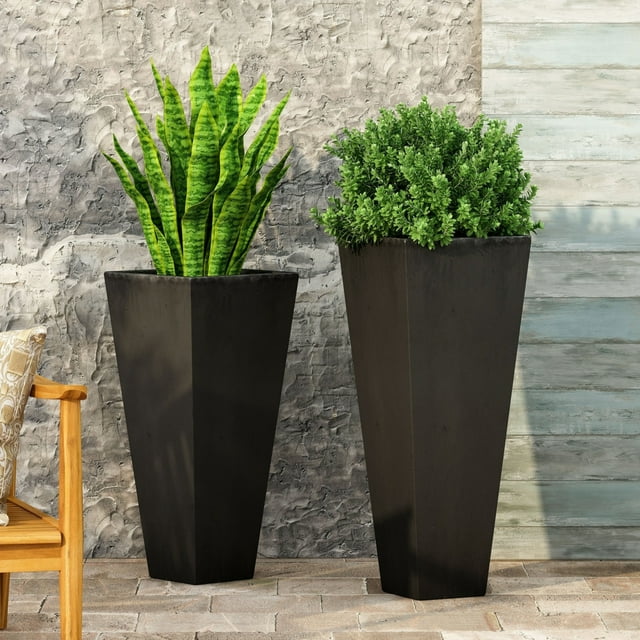 GDF Studio Fardeen Outdoor Modern Cast Stone Large and Medium Planters ...