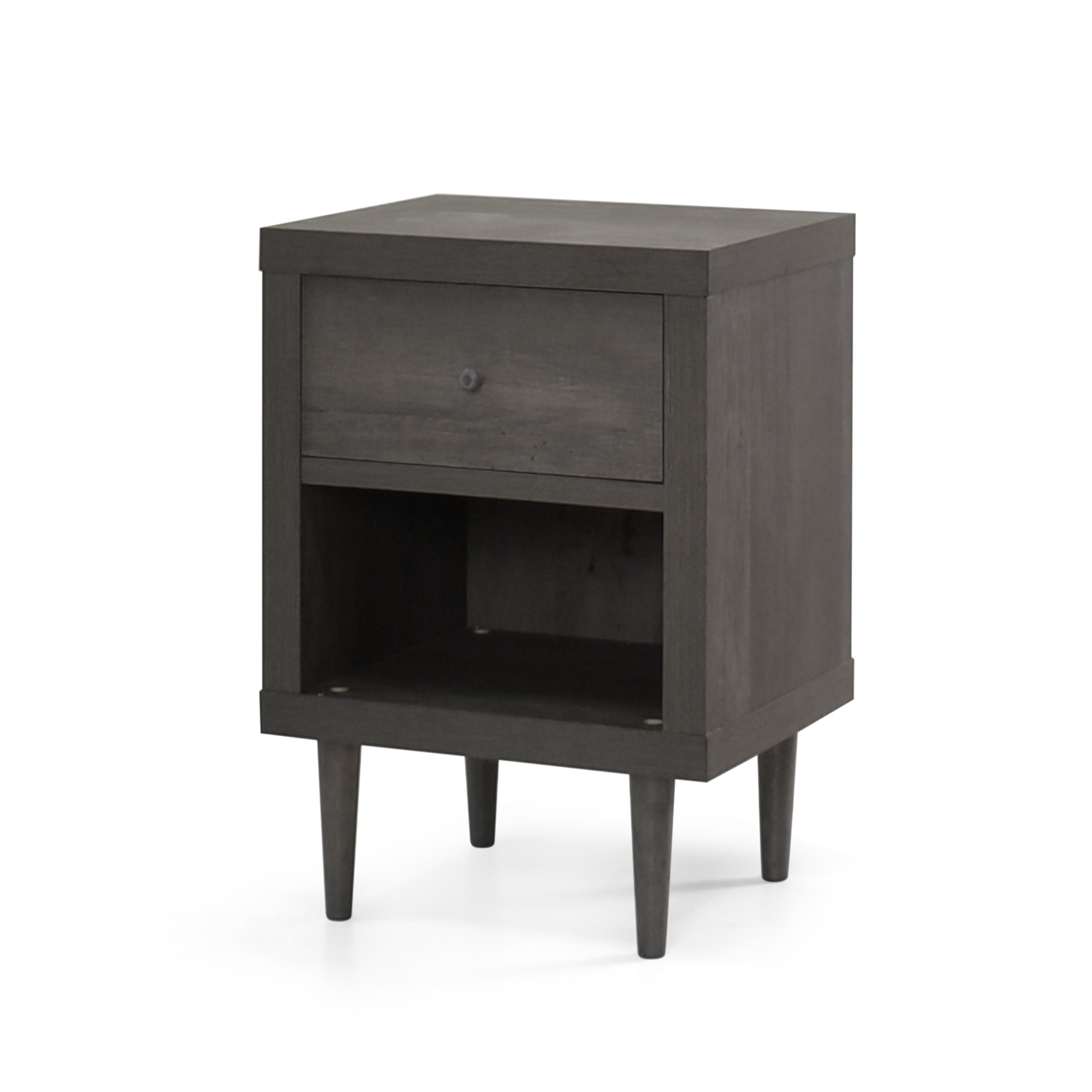 GDF Studio Farhart Faux Wood Single Drawer Nightstand, Gray Maple ...