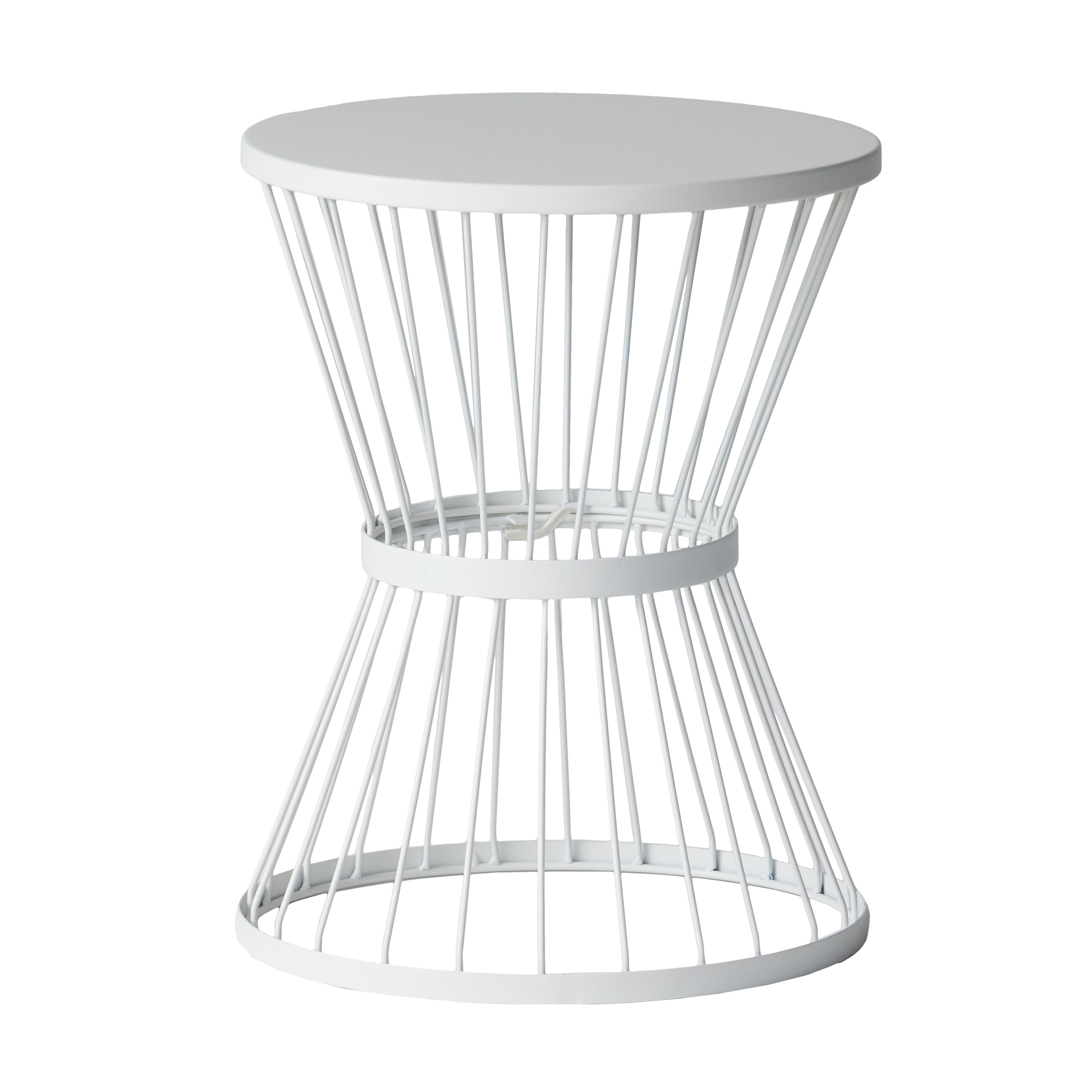 GDF Studio Fern Outdoor Metal 16 Inch Side Table, Matte White - Walmart.com