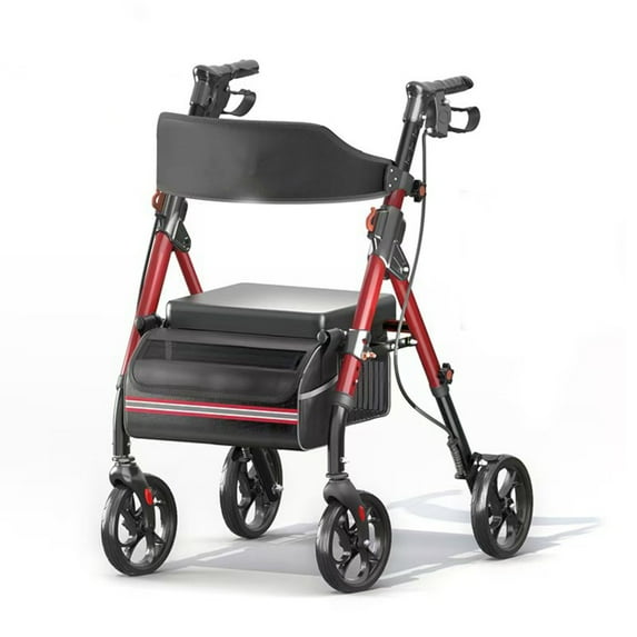 GDF Studio Foldable Rollator Walker with Seat for Seniors, 350 lb ...