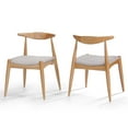 GDF Studio Francaise Upholstered Kitchen Dining Chairs, Natural Oak ...