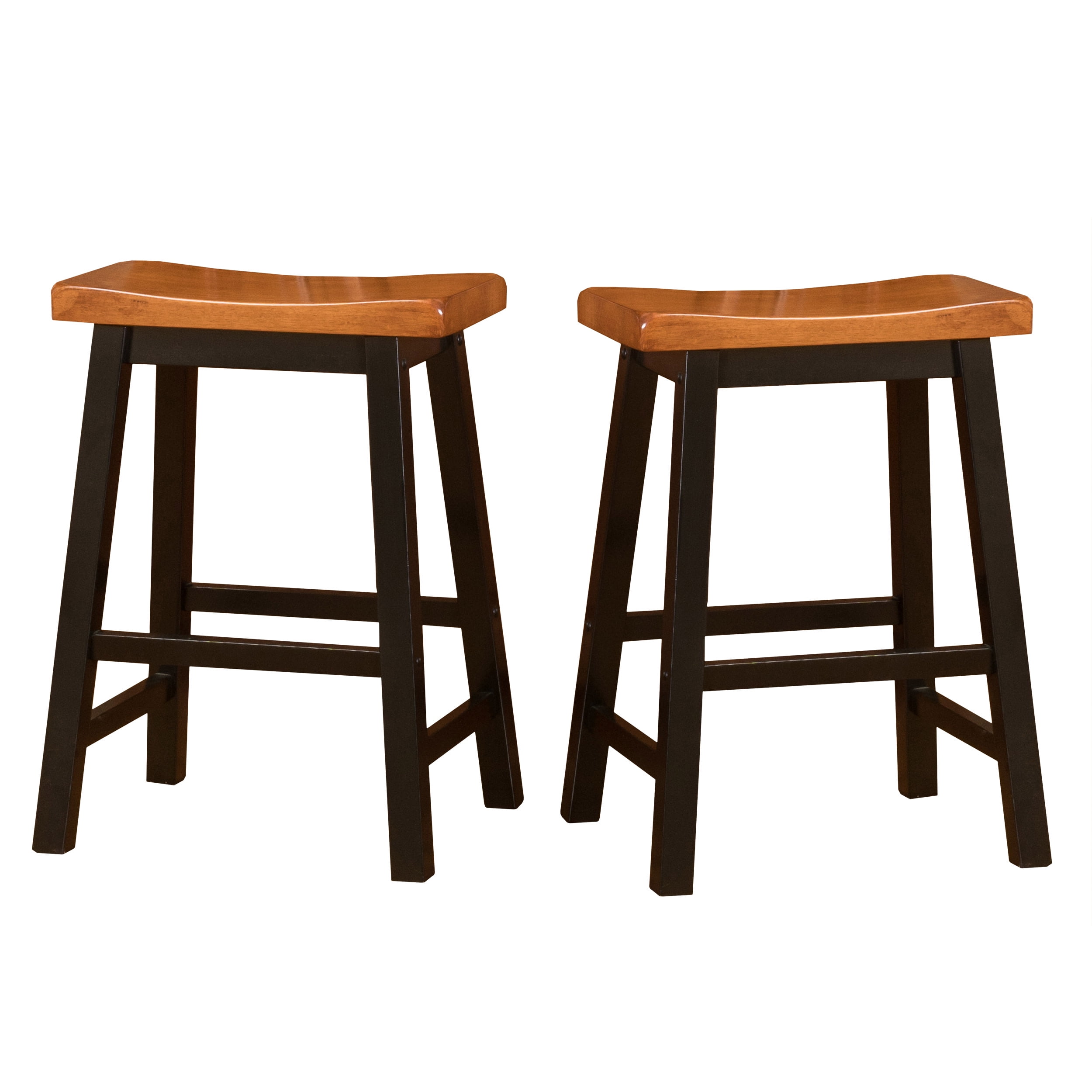 GDF Studio Glouser Farmhouse Wooded 24 Inch Backless Saddle Counter ...