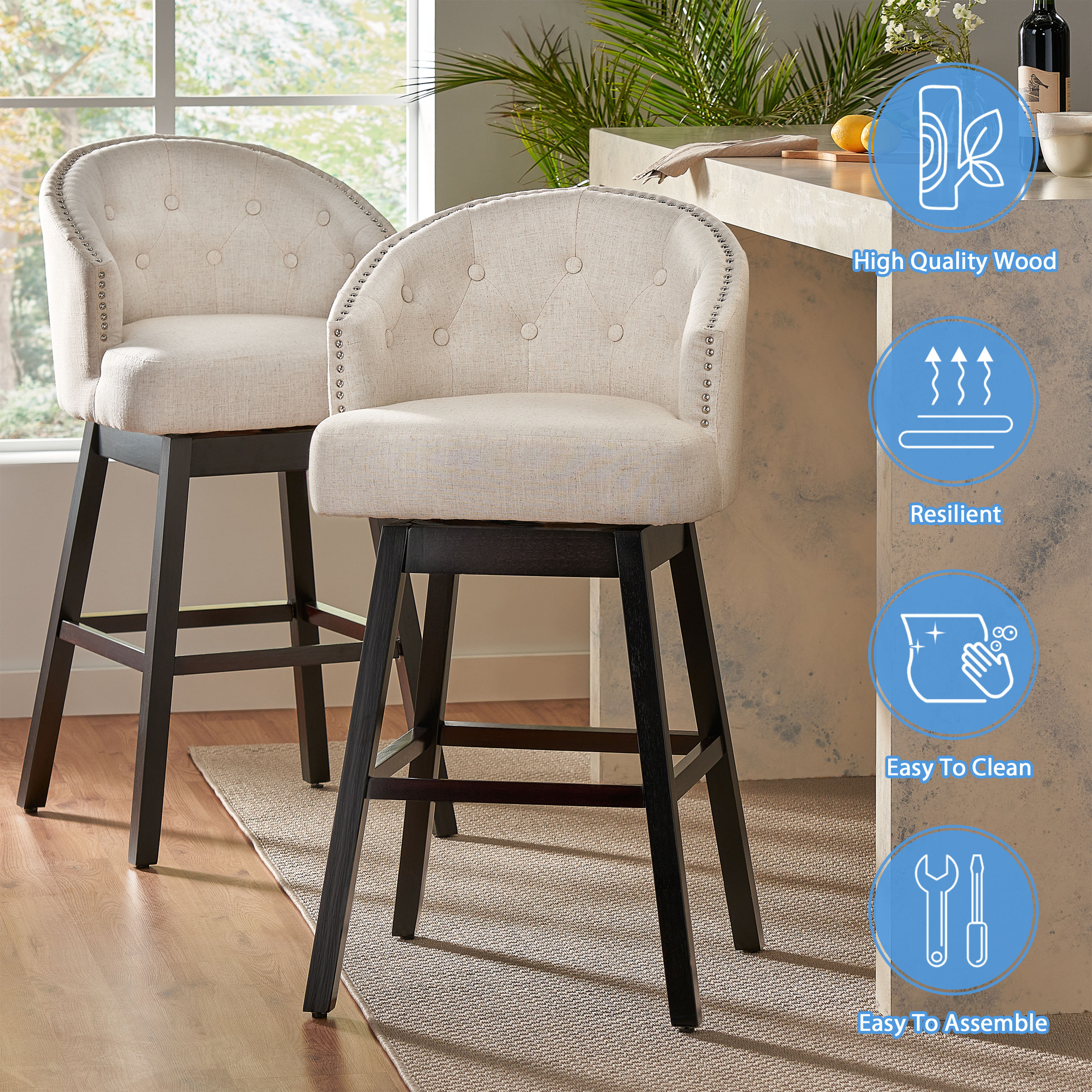 Studio Designs Round Studio Stool - Chrome - White - Walmart.com