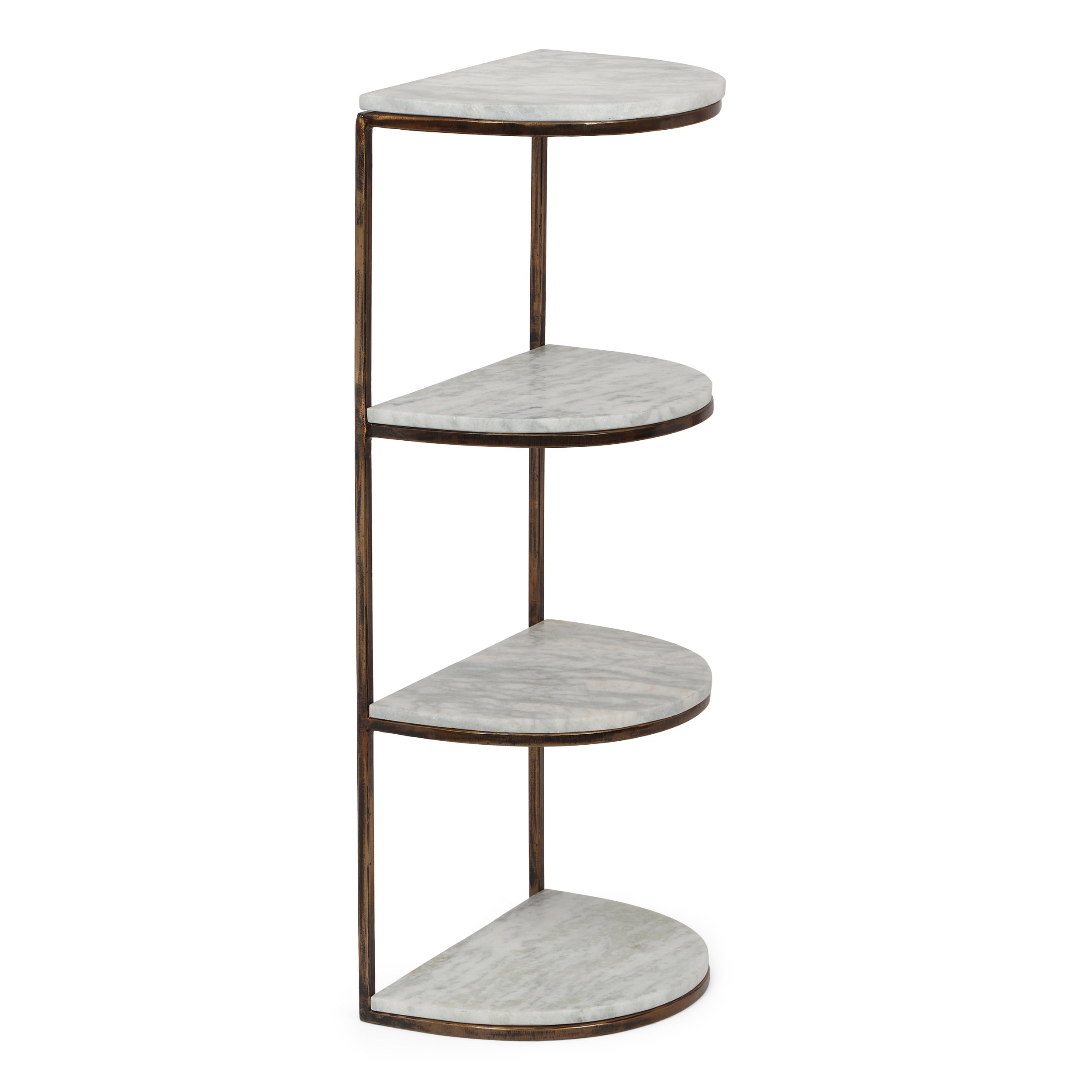 GDF Studio Greycliff Modern Glam Handmade Marble Half Round Etagere ...